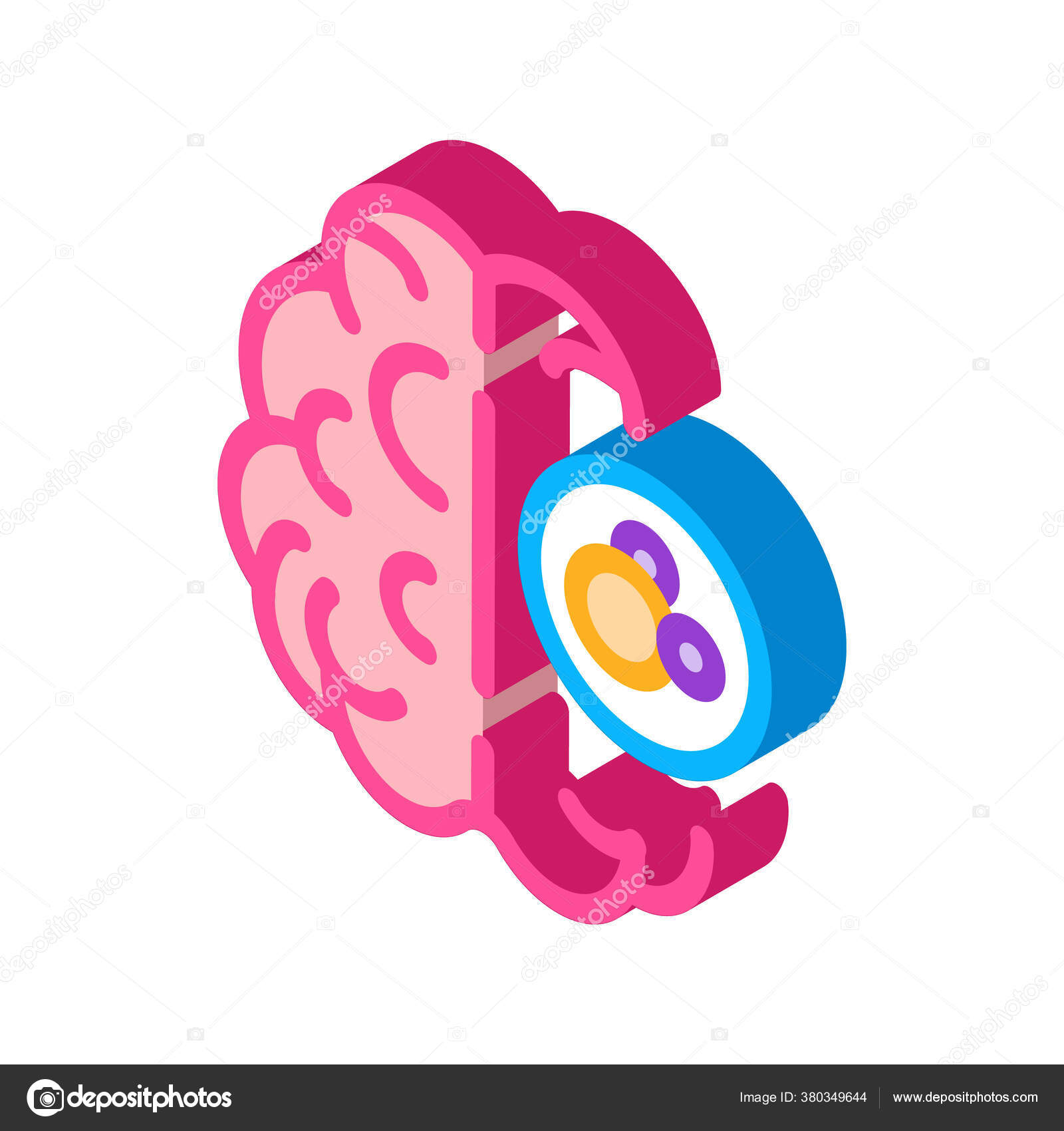 Human brain isometric icon vector illustration Stock Vector by ...