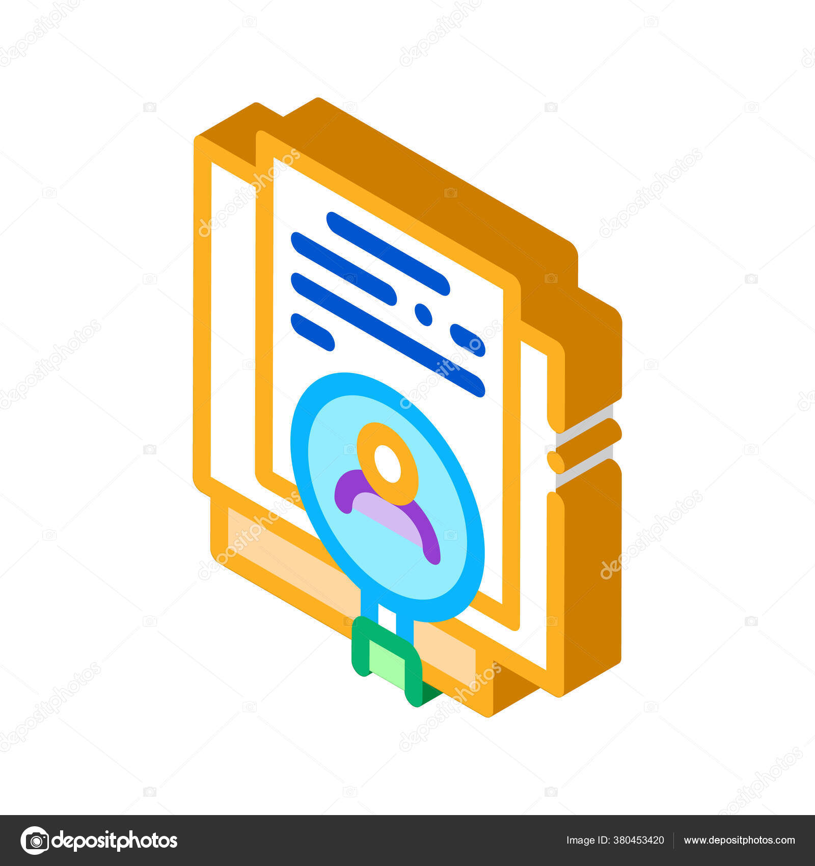 Study of human documents isometric icon vector illustration Stock ...