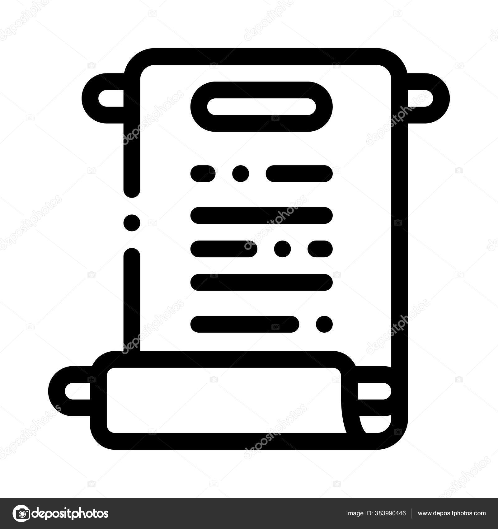Scroll Paper Icon Vector Scroll Paper Sign Isolated Contour Symbol ...
