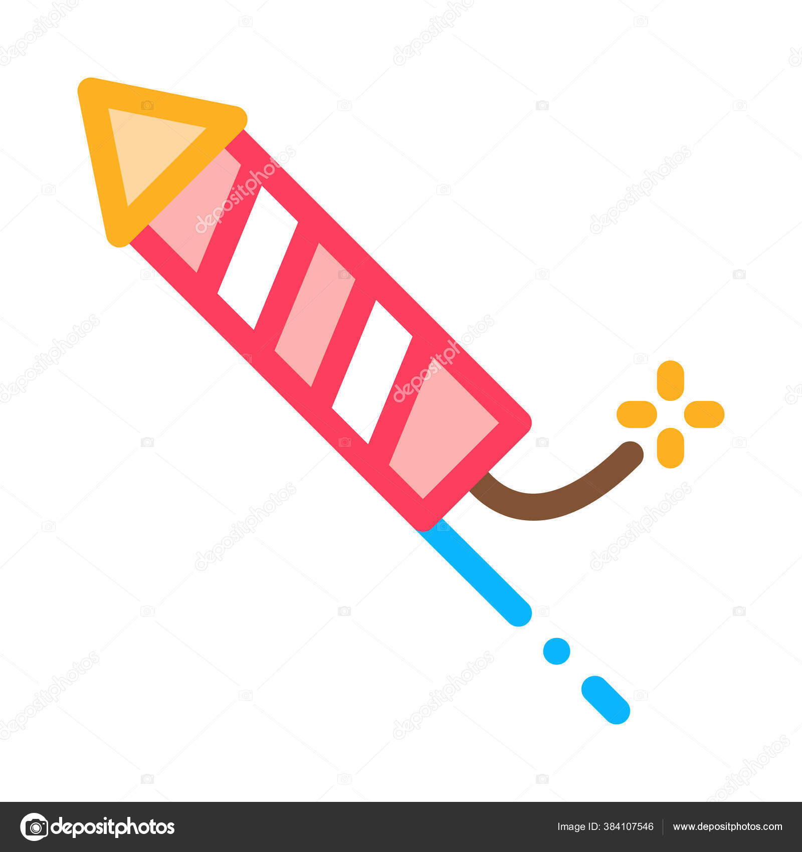 Lighted Fireworks Wick Icon Vector Lighted Fireworks Wick Sign Color ...