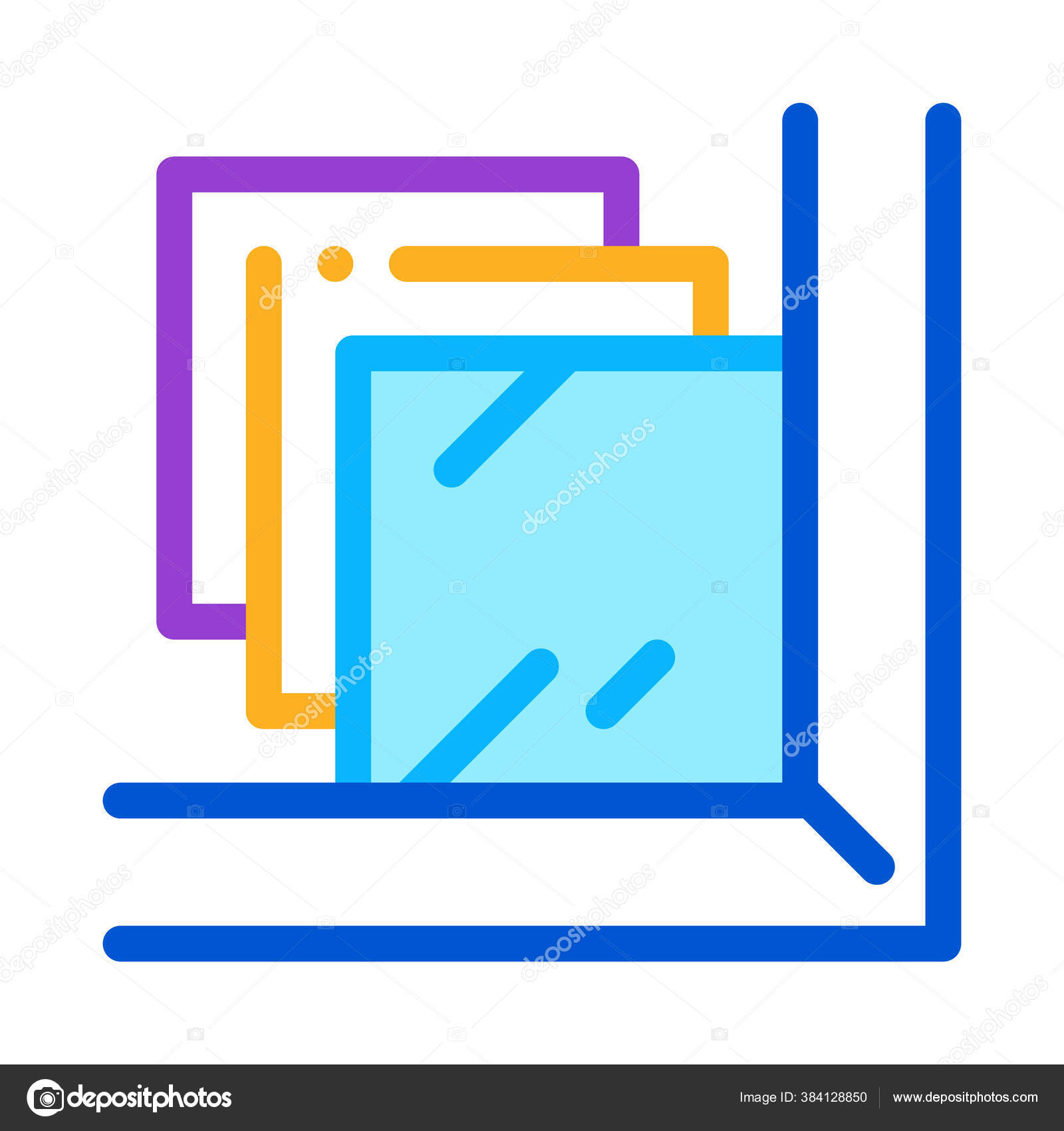 Laminated Glass Window Icon Vector Laminated Glass Window Sign Color ...