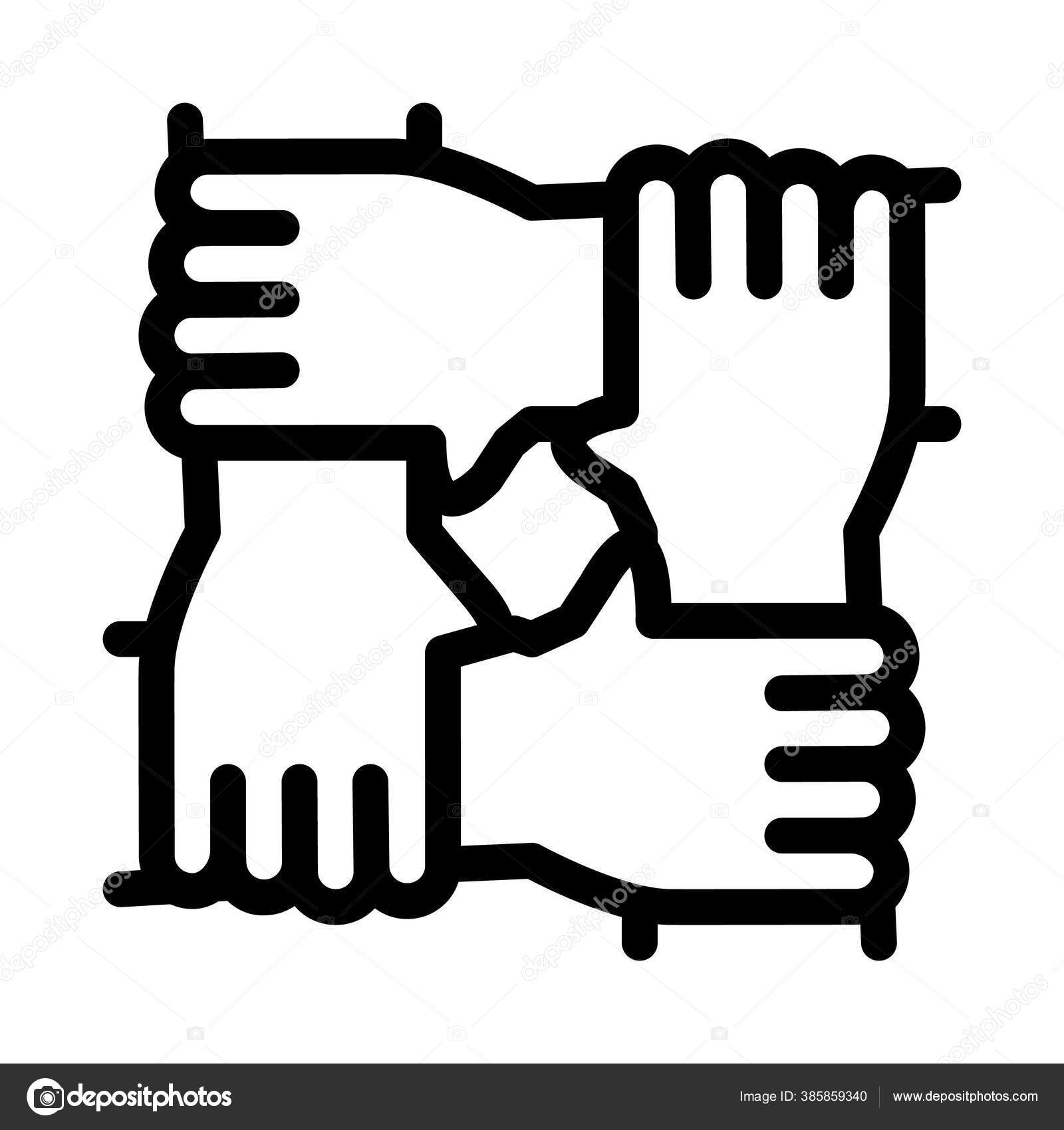 Multiracial Group Hands Holding Icon Vector Multiracial Group Hands ...