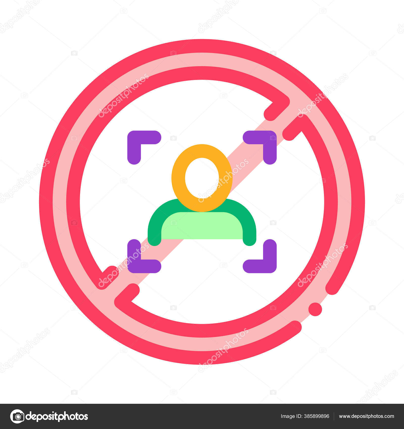 Human Photo Crossed Out Sign Icon Vector Human Photo Crossed Stock ...