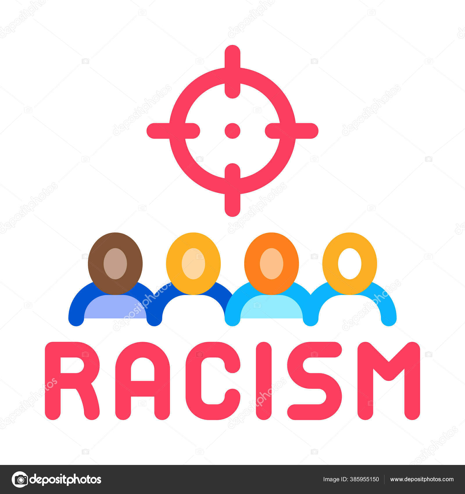 Racism Target Aim Icon Vector Racism Target Aim Sign Color Stock Vector ...