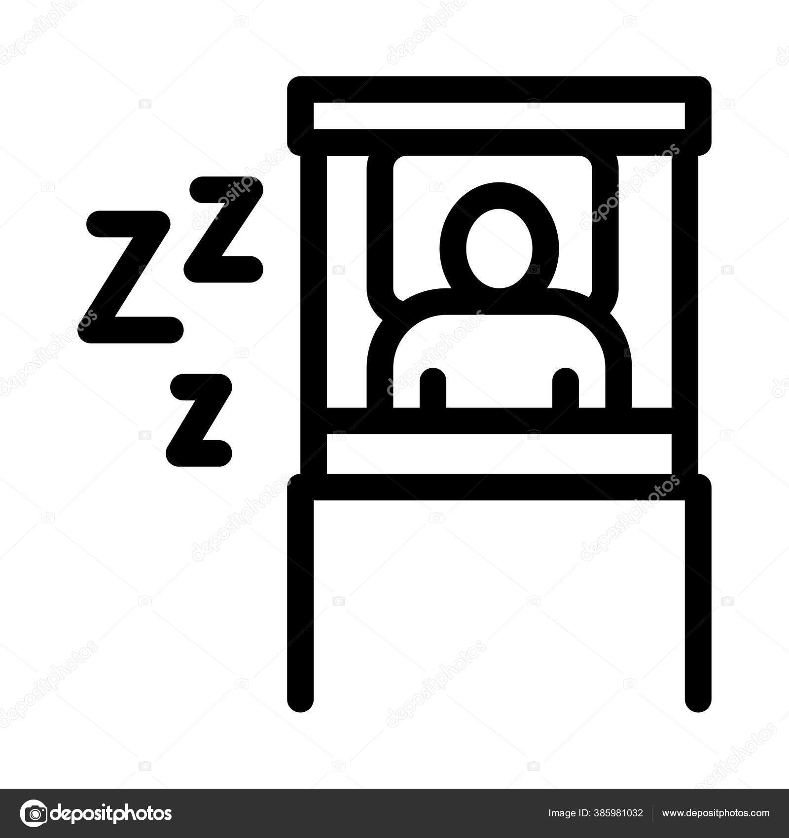 Human Sleeping Time Bed Icon Vector Human Sleeping Time Bed Stock ...