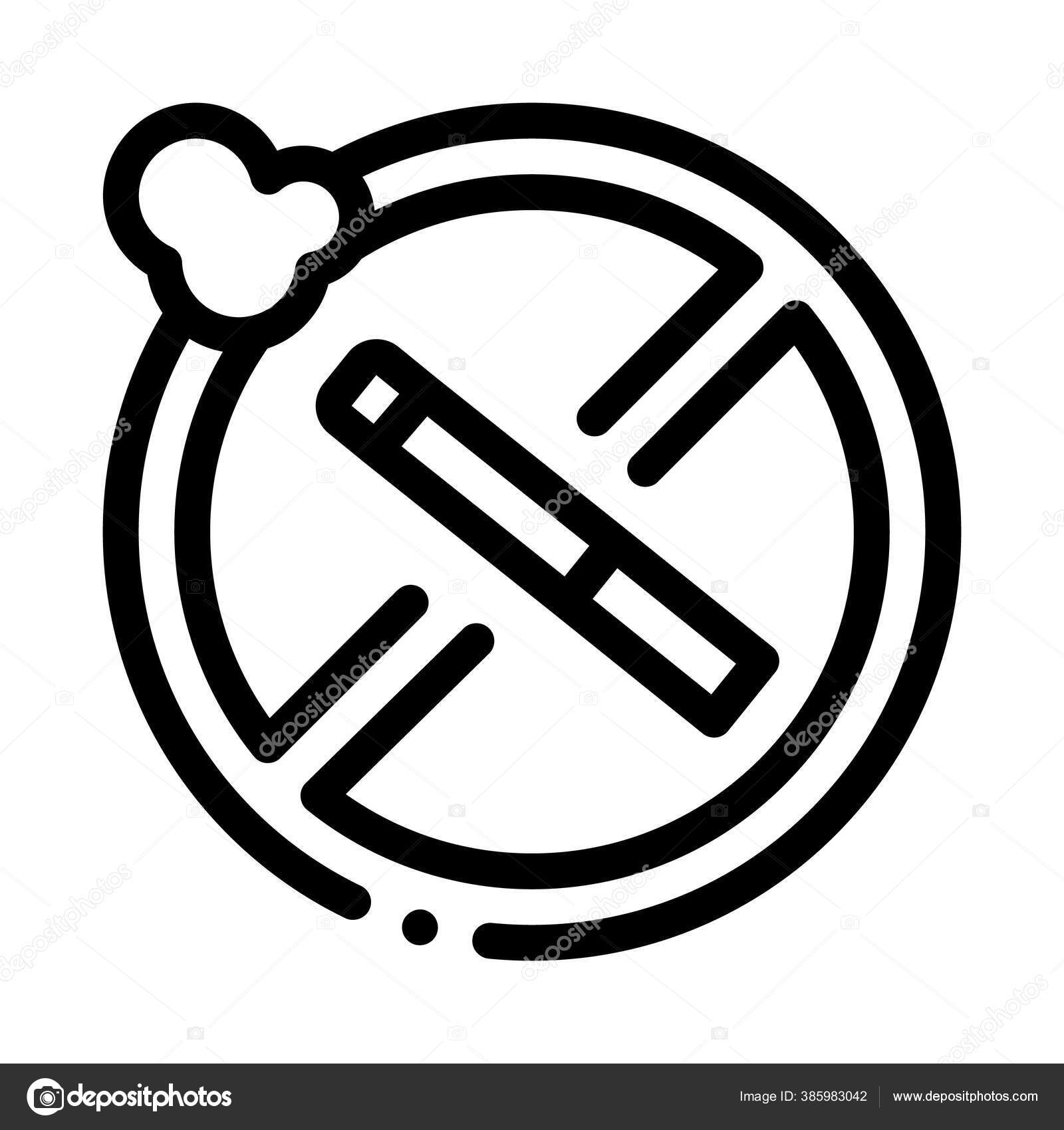 Parar Fumar Vetor Ícone Sinal Cigarro Pare Fumar Sinal Cigarro Vetor de ...