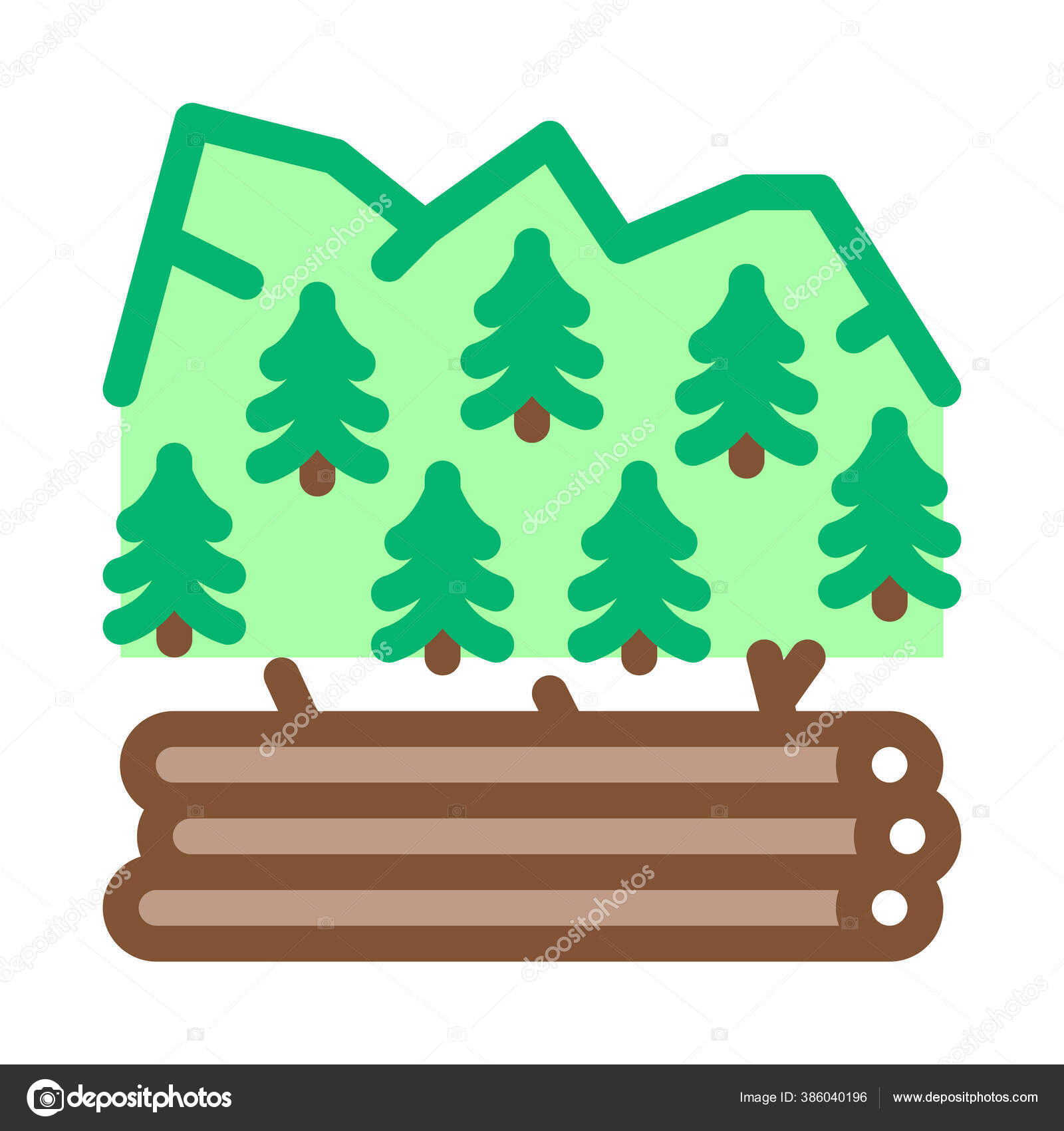 Logging Forest Icon Vector Logging Forest Sign Color Symbol ...