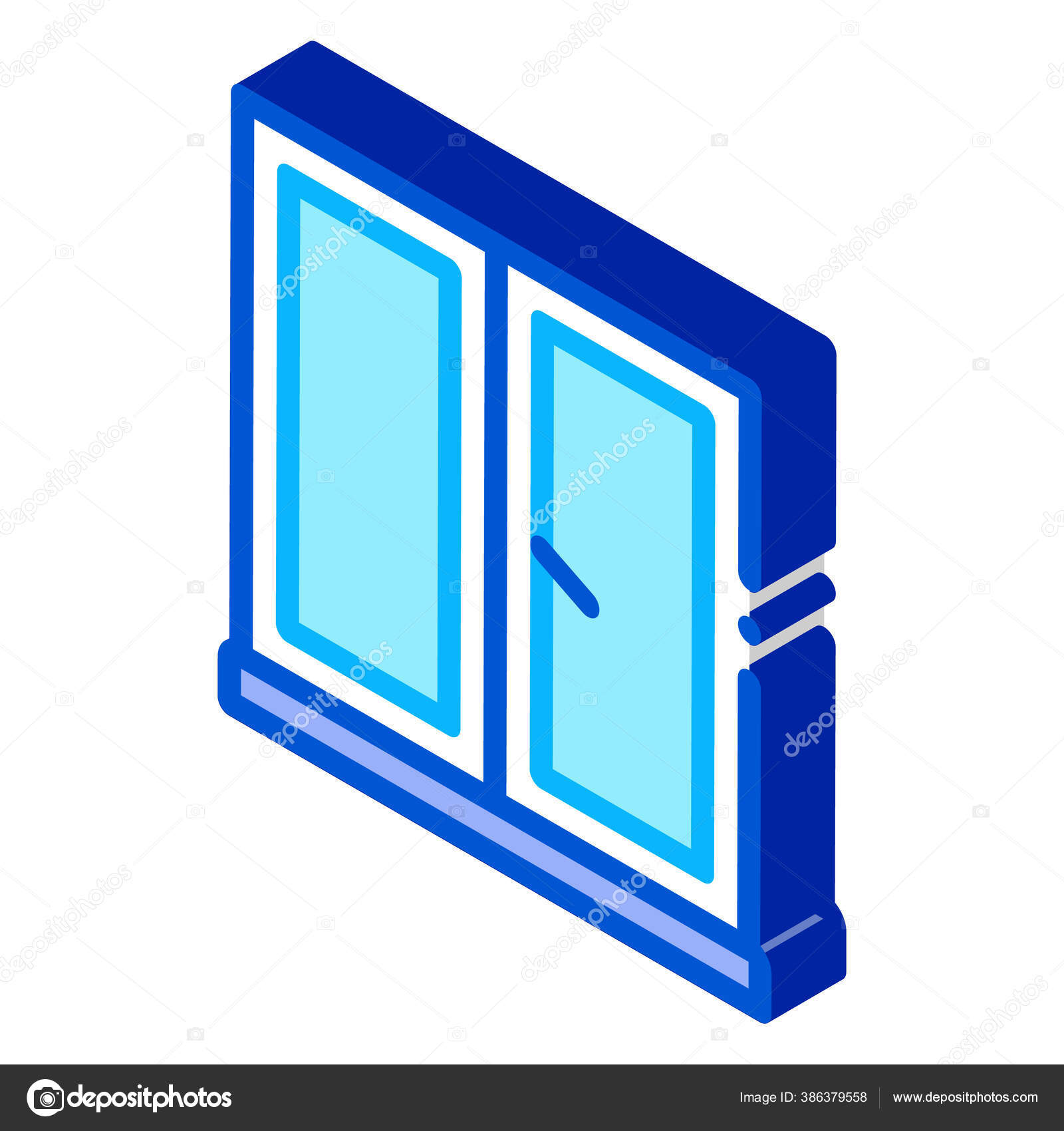 Two Half Window Icon Vector Isometric Two Half Window Sign Stock Vector ...