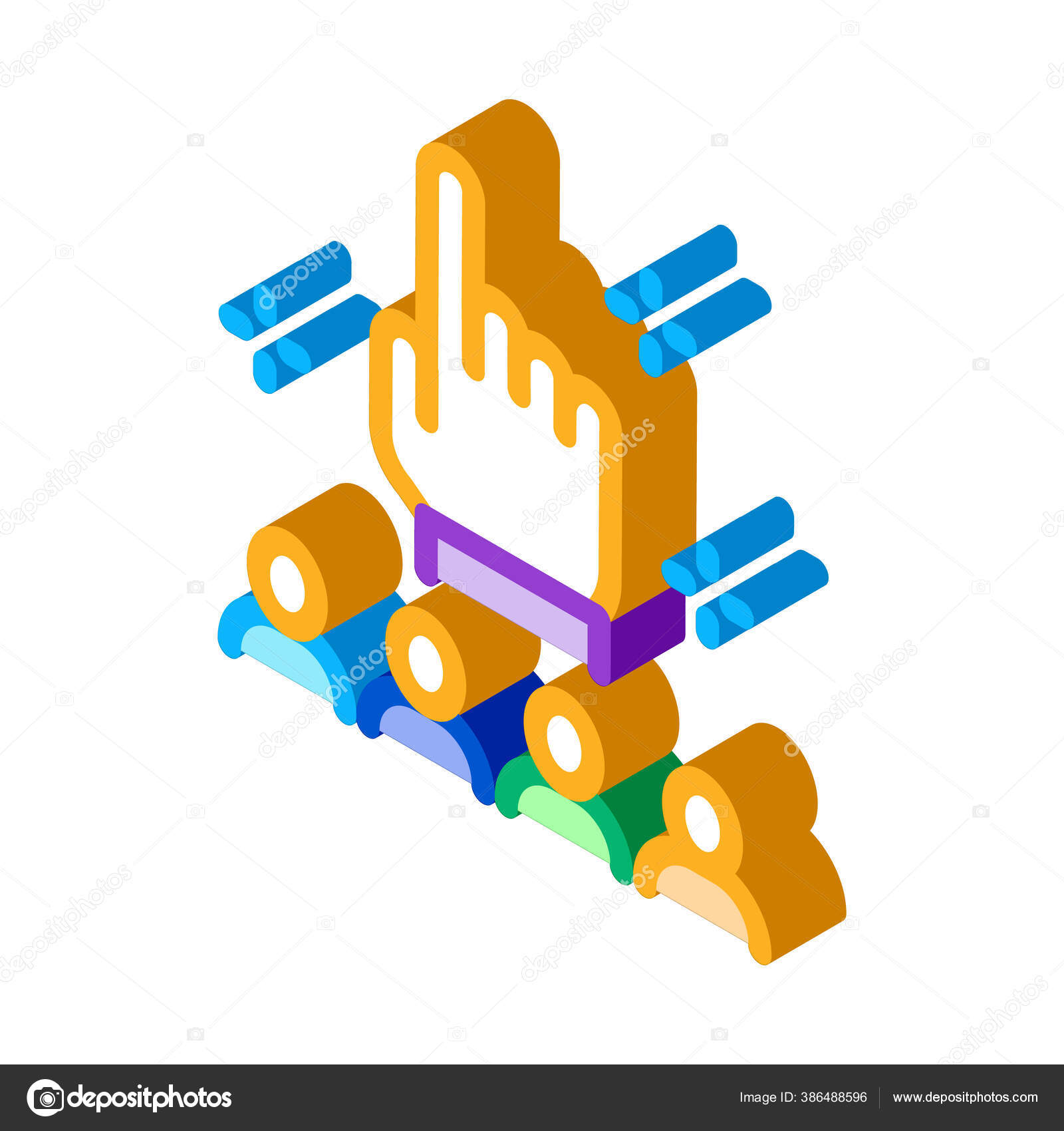 Finger Gesture Audience Icon Vector Isometric Finger Gesture Audience ...