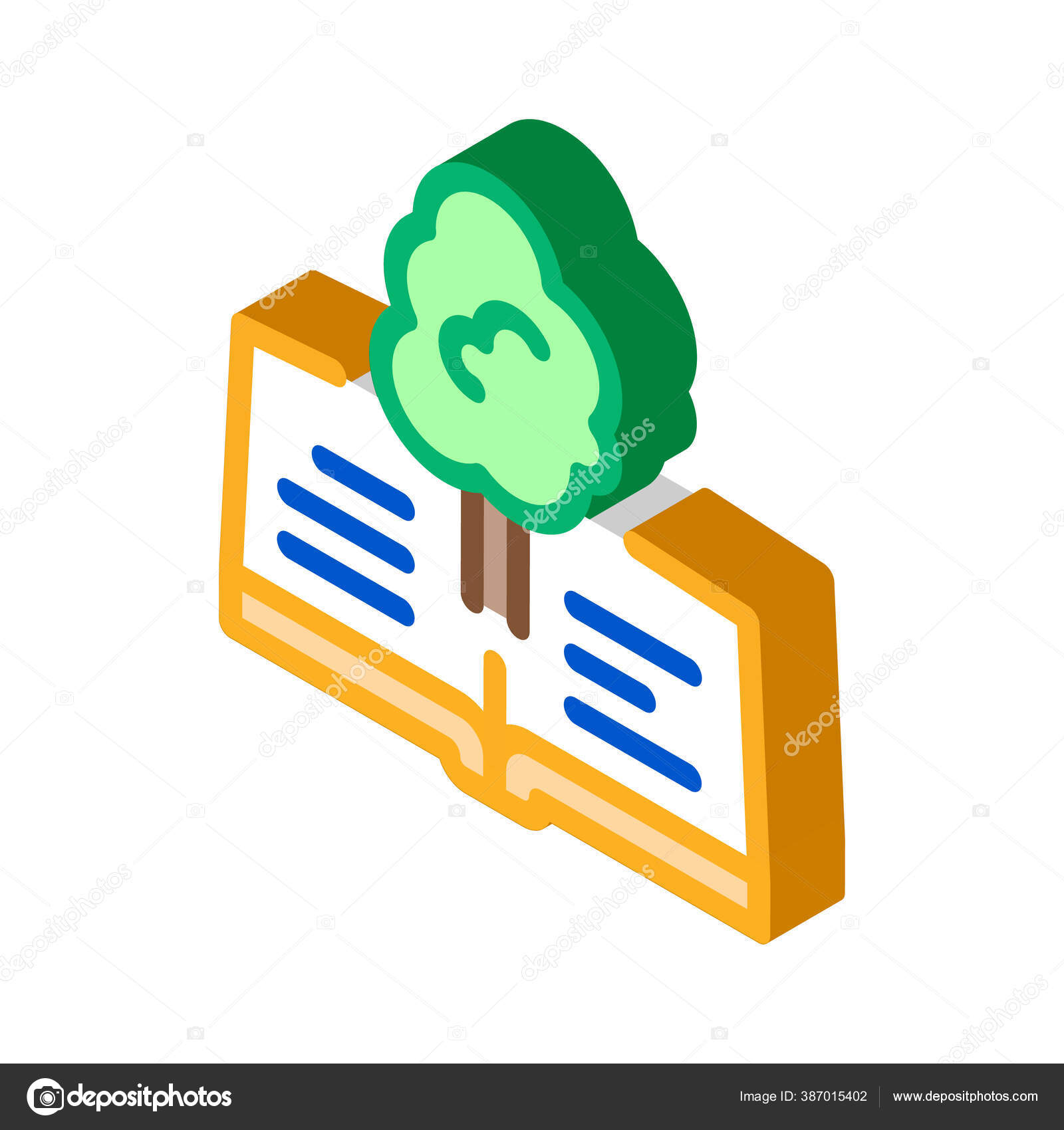 Red book tree isometric icon vector illustration Stock Vector Image by ...