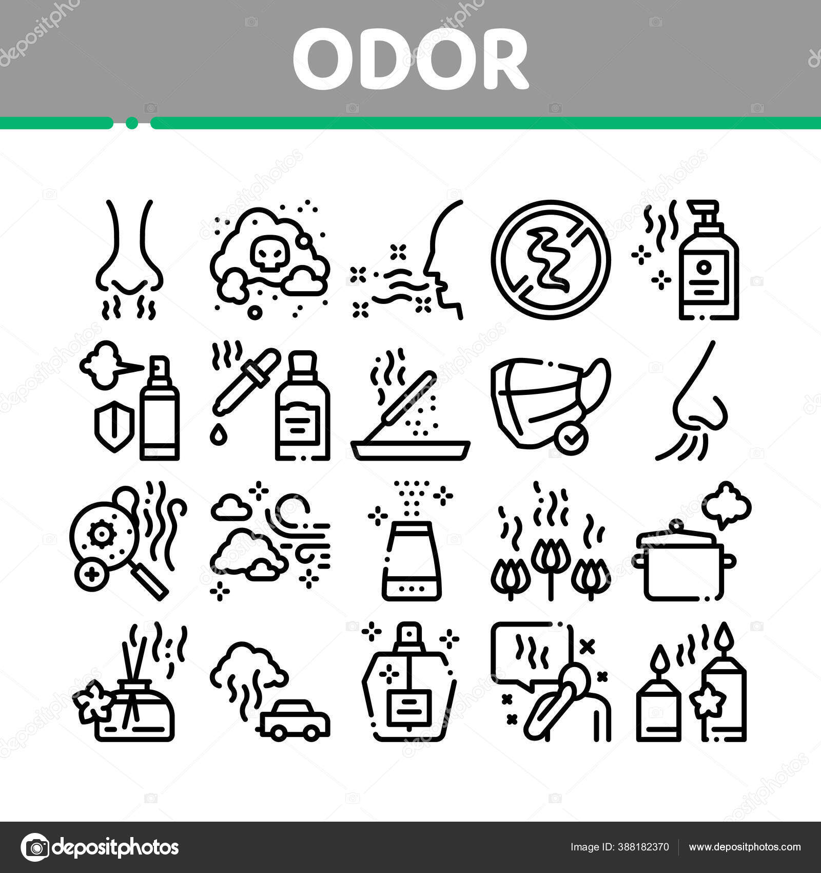 Odor Aroma And Smell Collection Icons Set Vector Stock Vector Image by ...