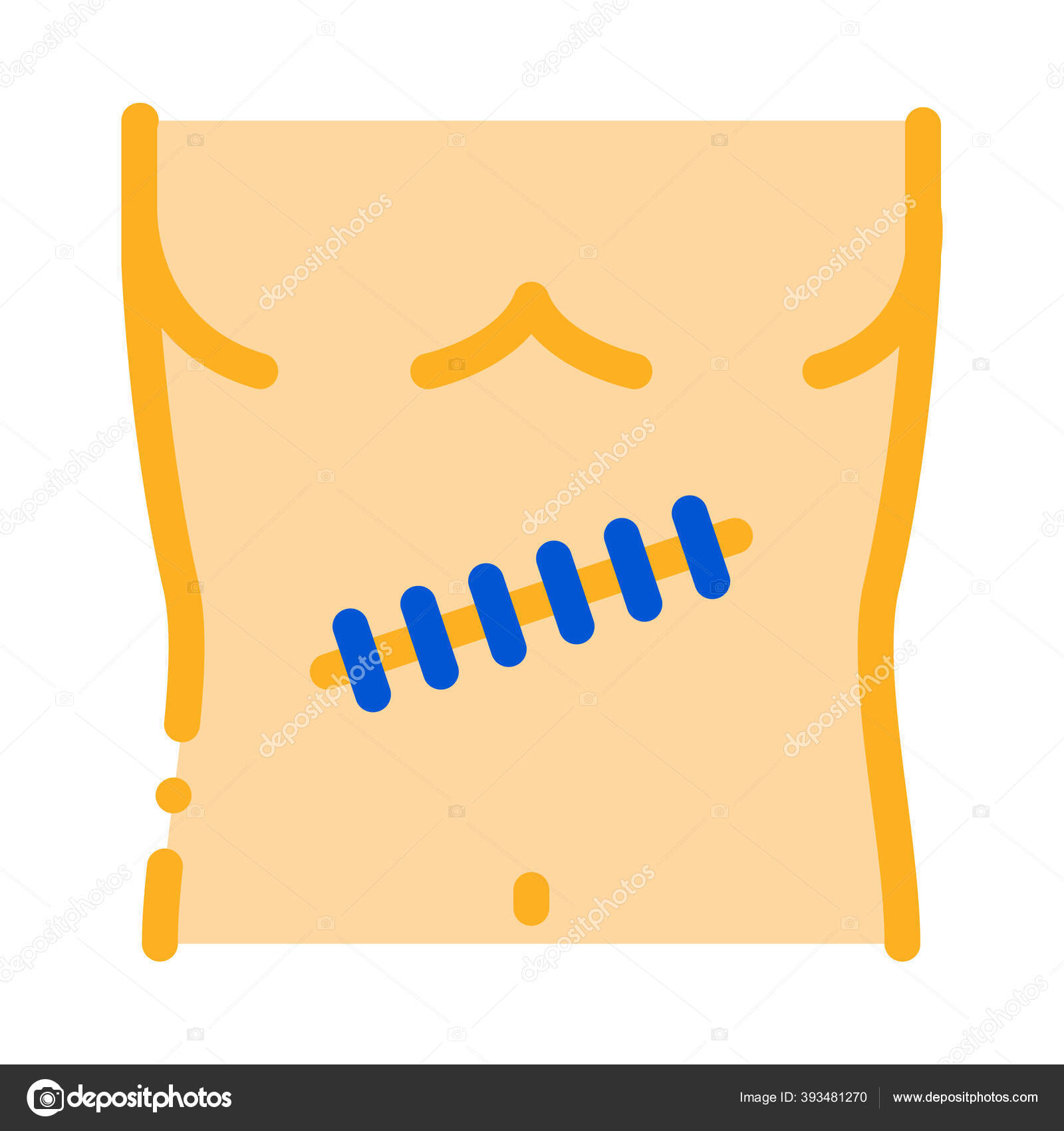 Stitched Surgical Wound Icon Vector Stitched Surgical Wound Sign Color ...