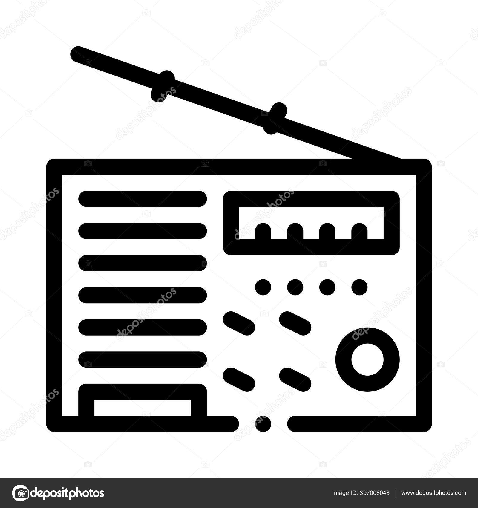 Radio Device Icon Vector Radio Device Sign Isolated Contour Symbol ...