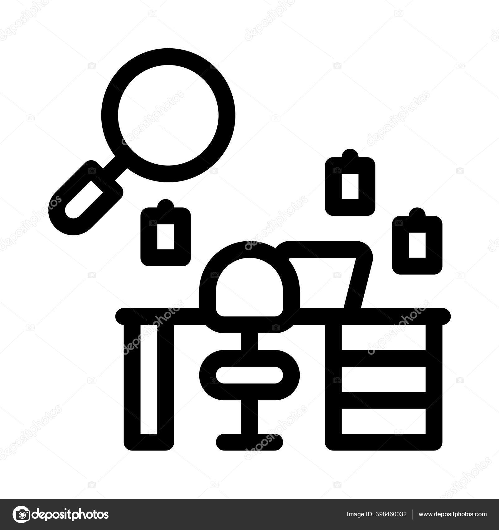 Office Workplace Research Icon Vector Office Workplace Research Sign ...