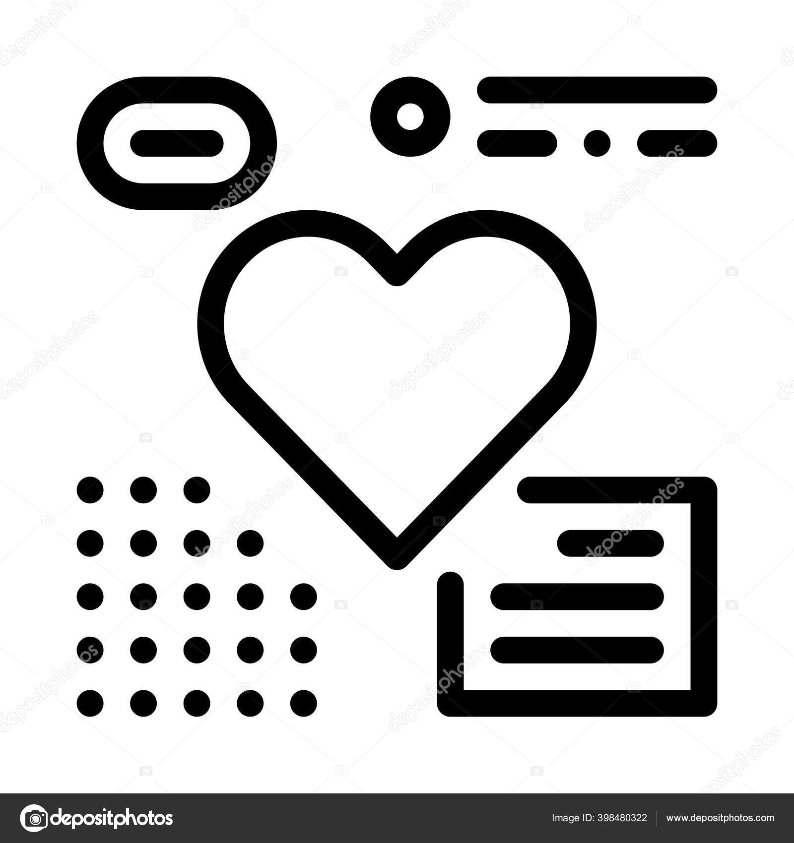 Vektor Vyšetření Srdce Známky Srdečního Tepu Izolovaný Symbol Obrysu ...