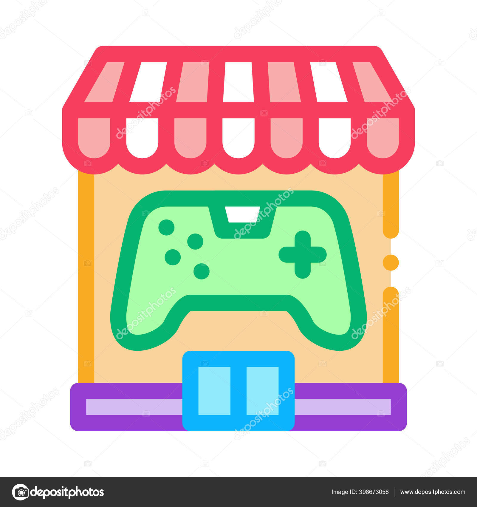 Game Shop Icon Vector Game Shop Sign Color Symbol Illustration Stock ...