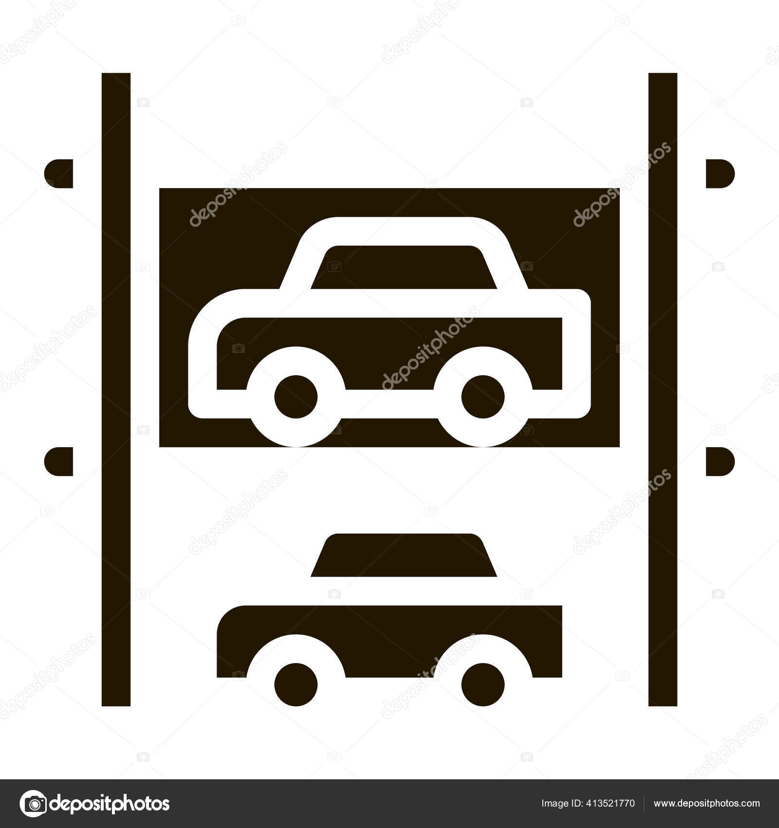 Multi-Storey Parking Icon Vector Glyph Illustration Stock Vector Image ...