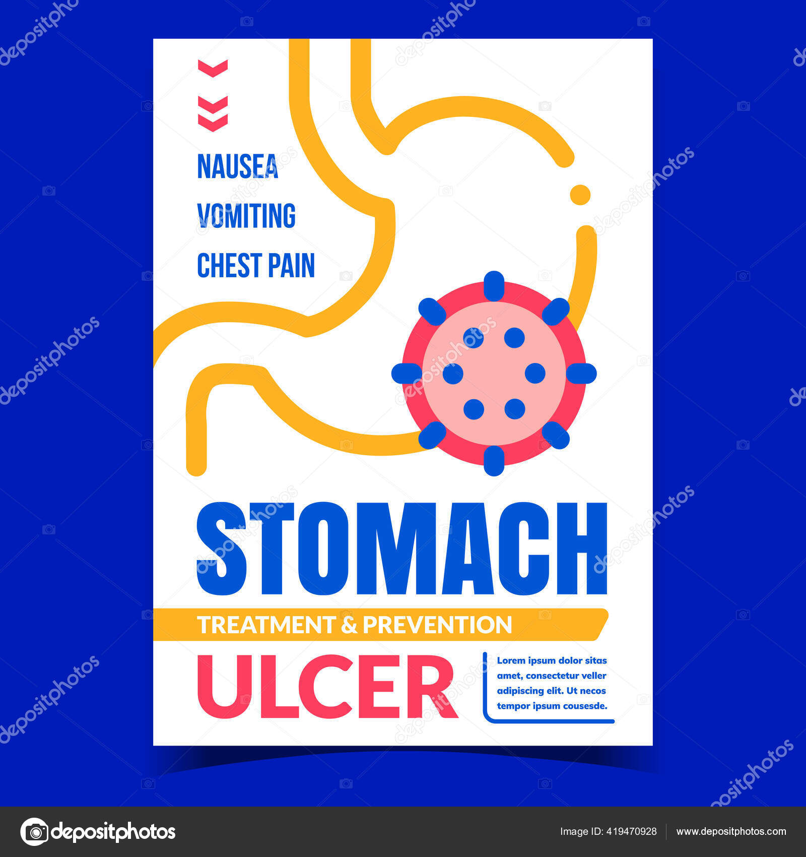 Stomach Ulcer Creative Promotional Poster Vector Stomach Disease ...