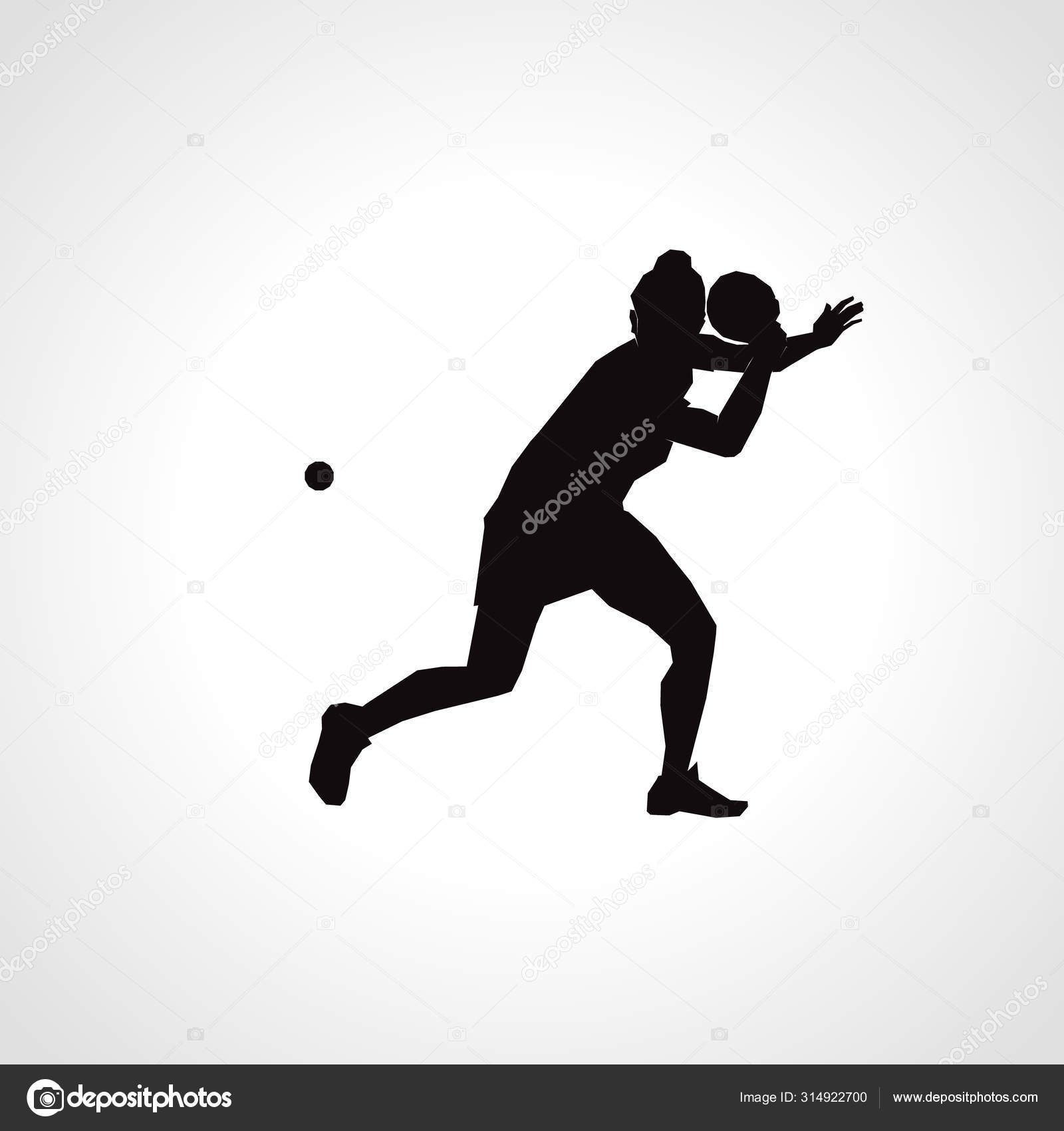 Tenis Meja Wanita. Seluruh siluet Ping pong. Eps10 Vektor Stok oleh ...