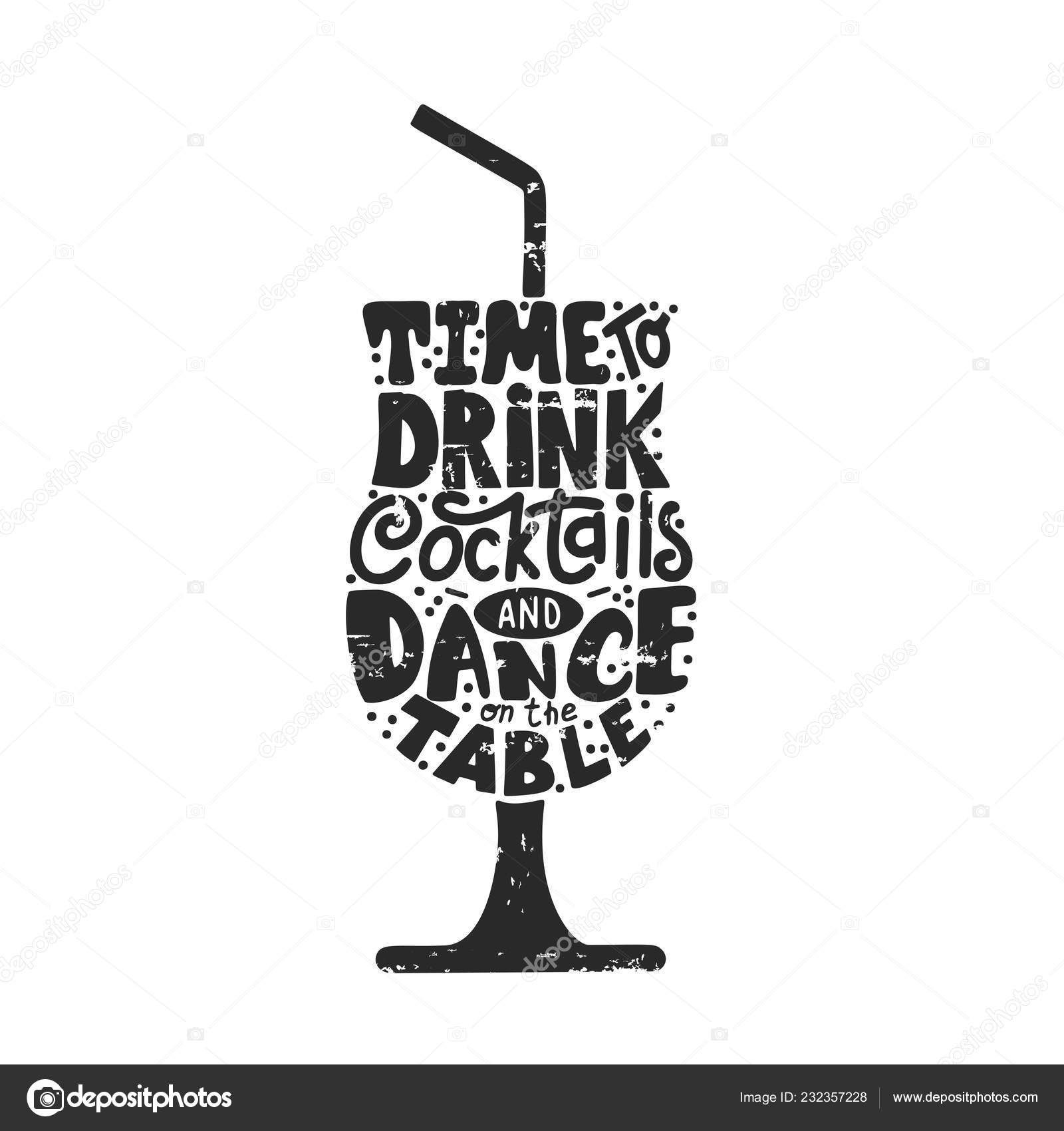 Quote typographical design for t-shirt, bar menu, alchohol party ...