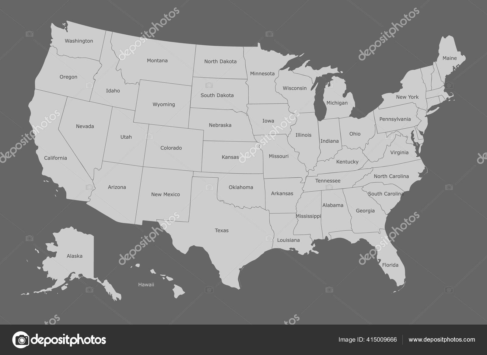 Mapa Usa Stock Vector Ilustración Vector de stock por ©VovkAlona 415009666