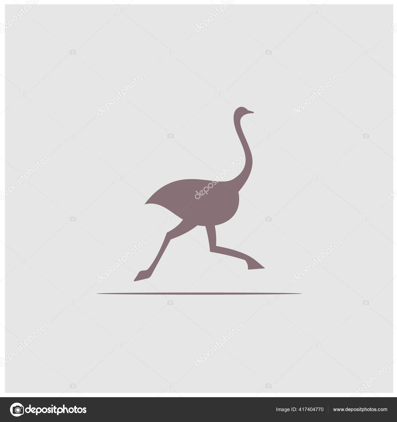 Running Ostrich Silhouette
