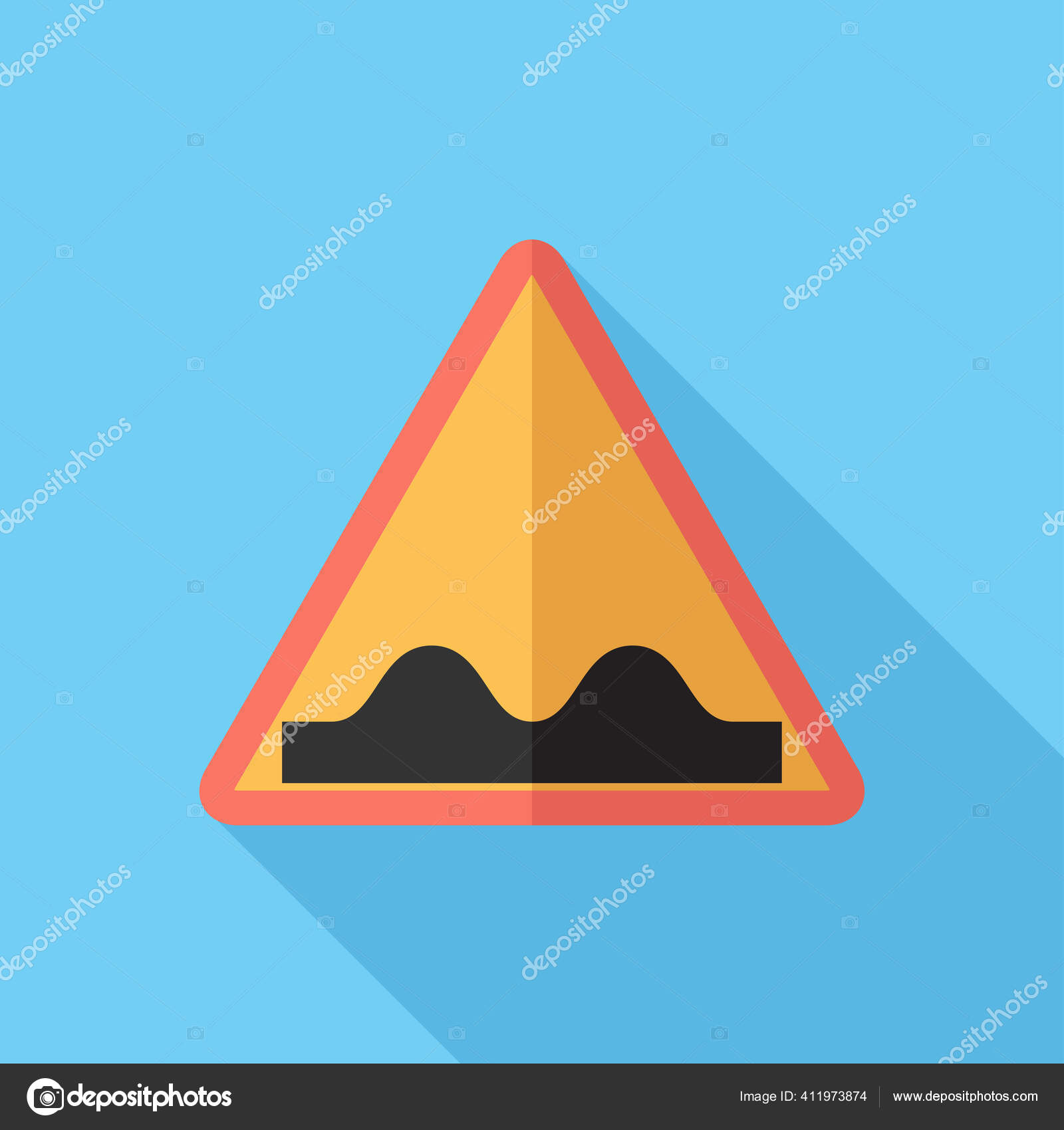 Uneven Road Ahead Icon Road Signs Flat Design Style Modern Stock Vector ...