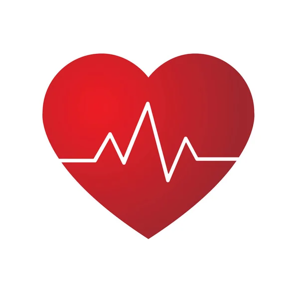 Línea de latidos del corazón. Rastros de pulso. EKG y símbolo ...