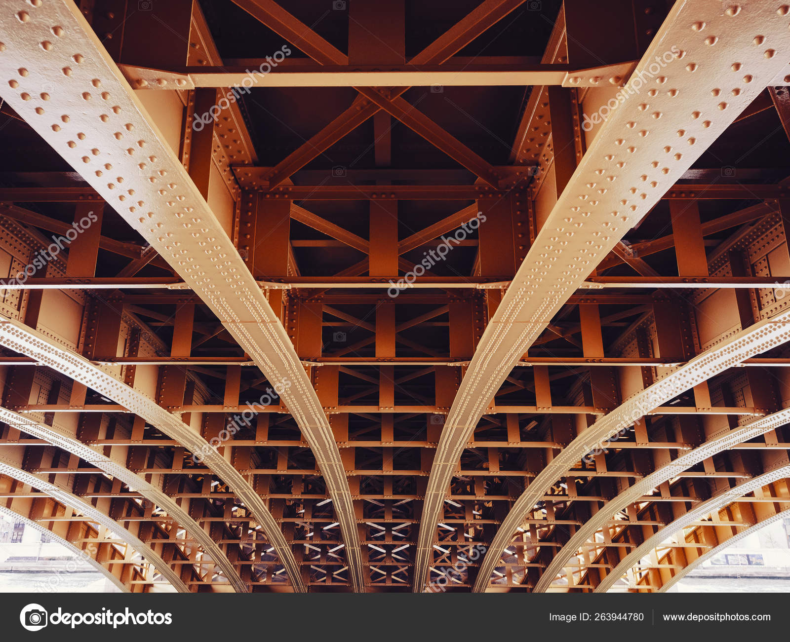 Bridge construction Metal sheet structure Industrial — Stock Photo ...