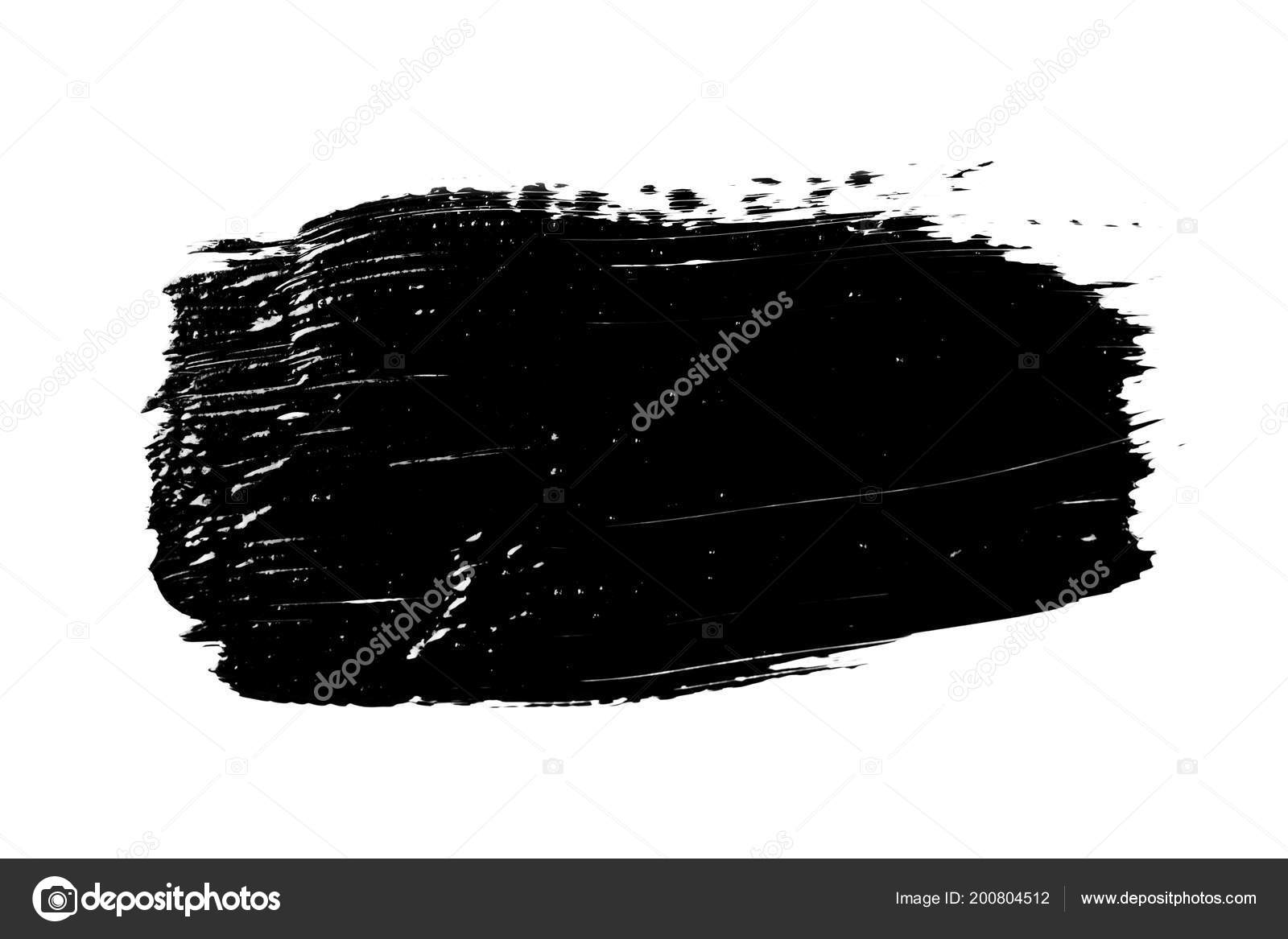 Abstract Grunge Brush Stroke Made Slack Acrylic Paint Isolated White ...