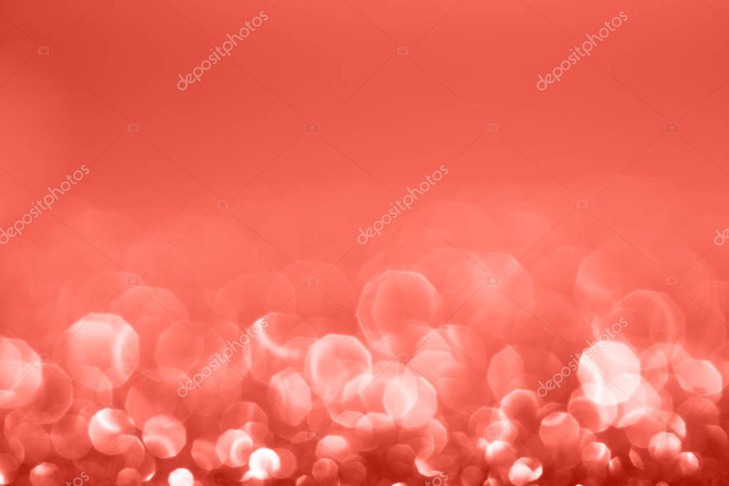 Vivir Coral brillo fondo bokeh. Color del a o 2019. Concepto de ...