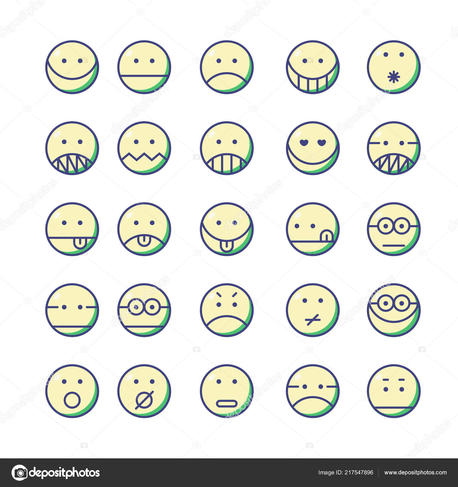 Set Emoticon Simple Line Design Style Social Media Reactions Stock ... Set Emoticon Simple Line Design Style Social Media Reactions Stock ...