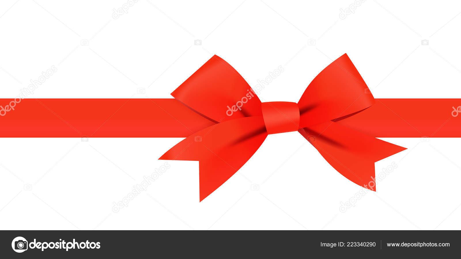Red Bow Horizontal Red Ribbon Vector Template Bow Page Decor Stock ...