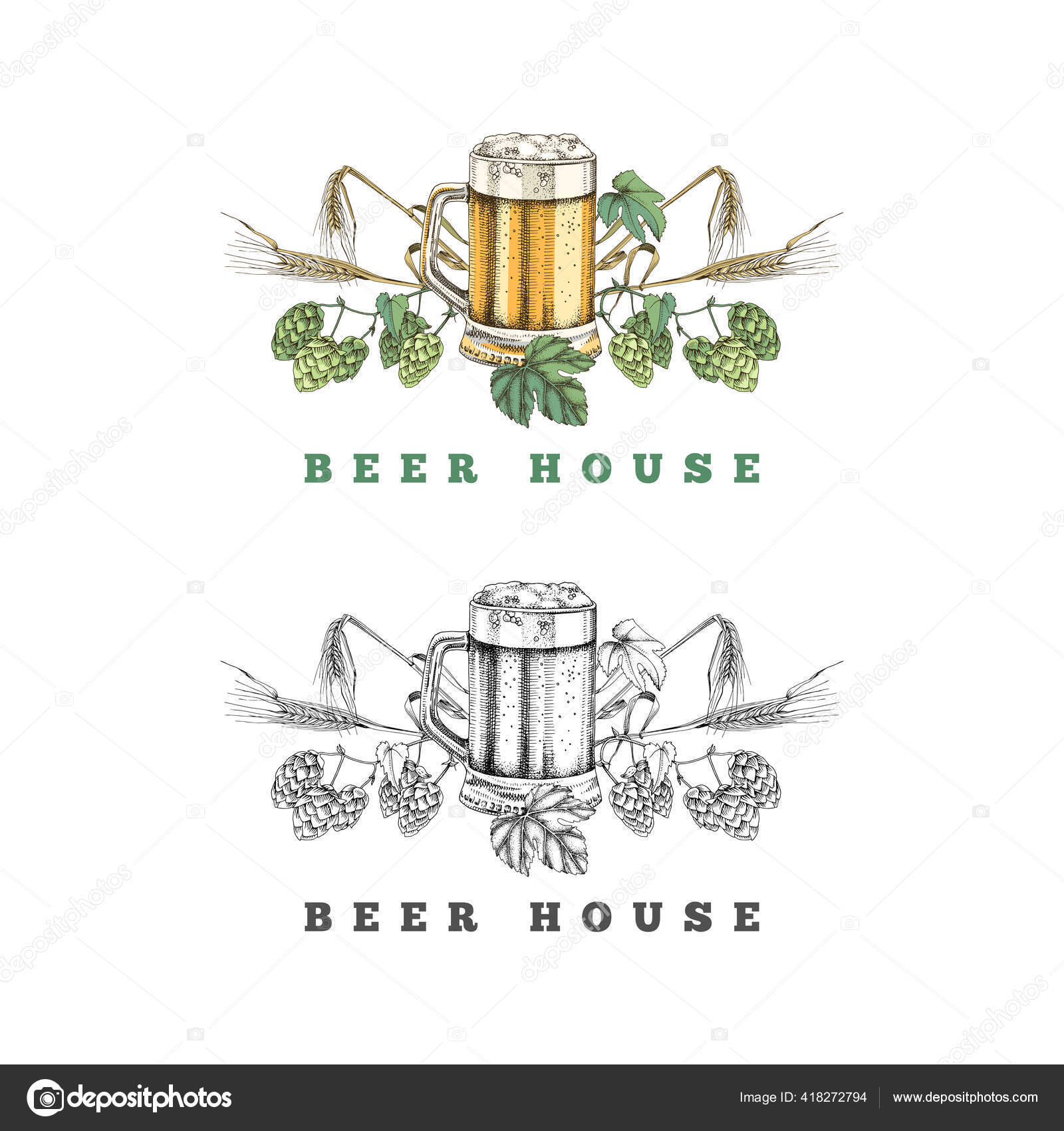 Beer house logo template Stock Illustration by ©mart_m #418272794