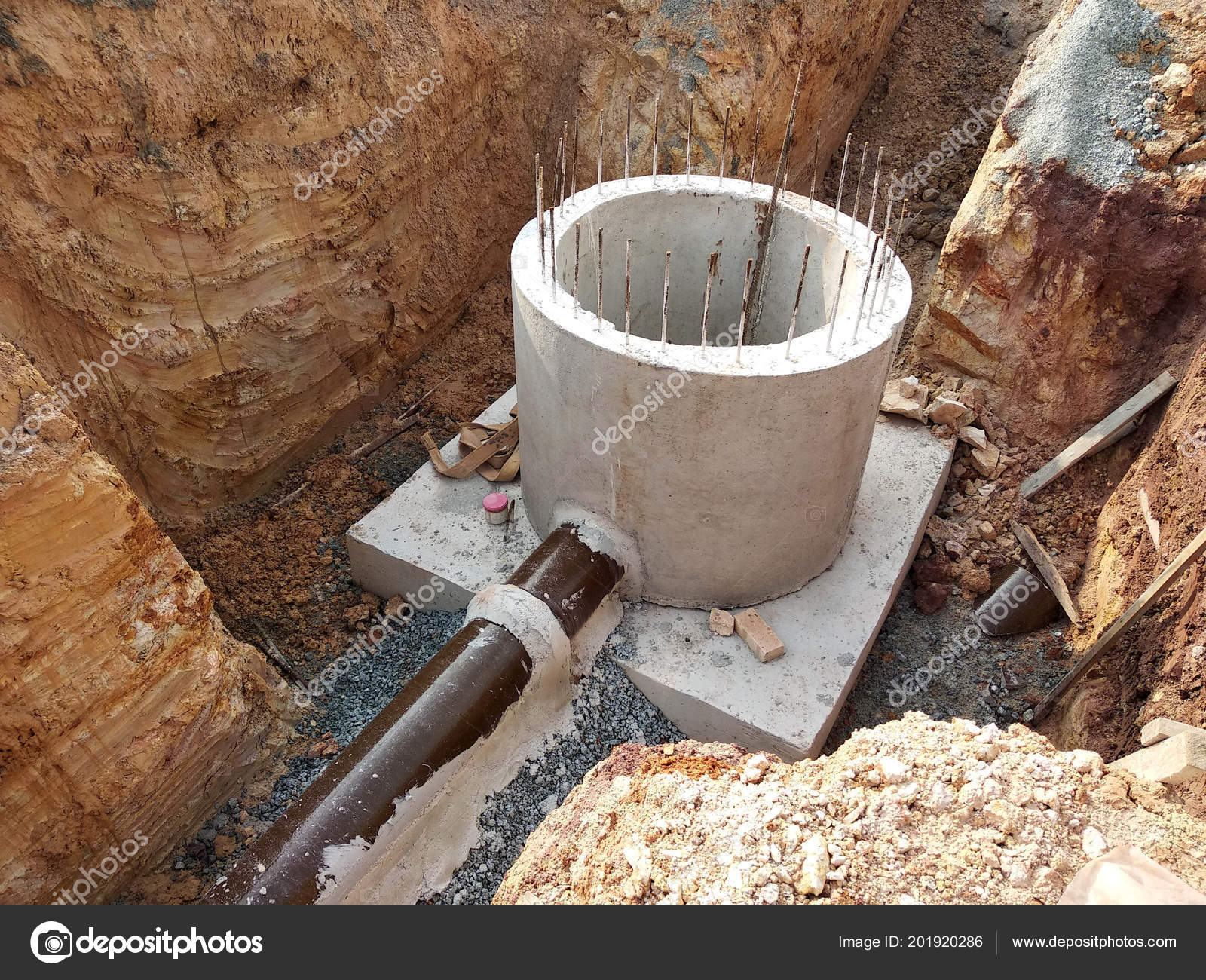 Kuala Lumpur Malaysia June 2018 Sewerage Manhole Pipes Line ...