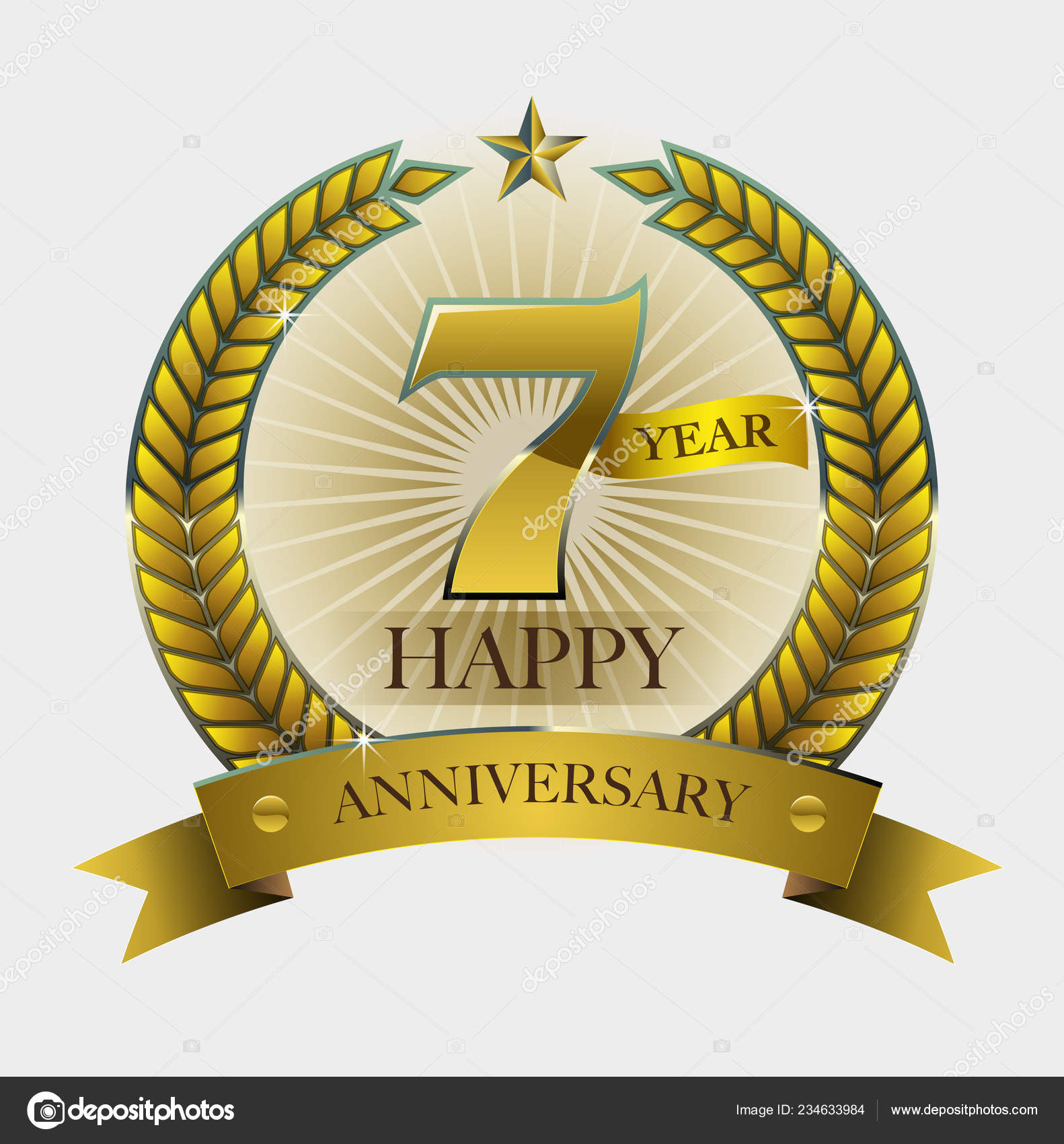 Vector Abstract Shape Number Year Happy Anniversary Symbol Stock Vector ...