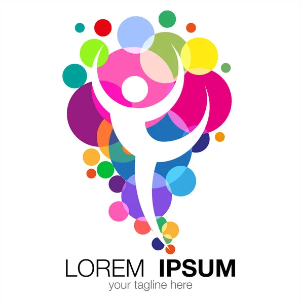 Vektor Abstrak Senam Dengan Pita Melakukan Gerakan Senam Sebagai Logo ...