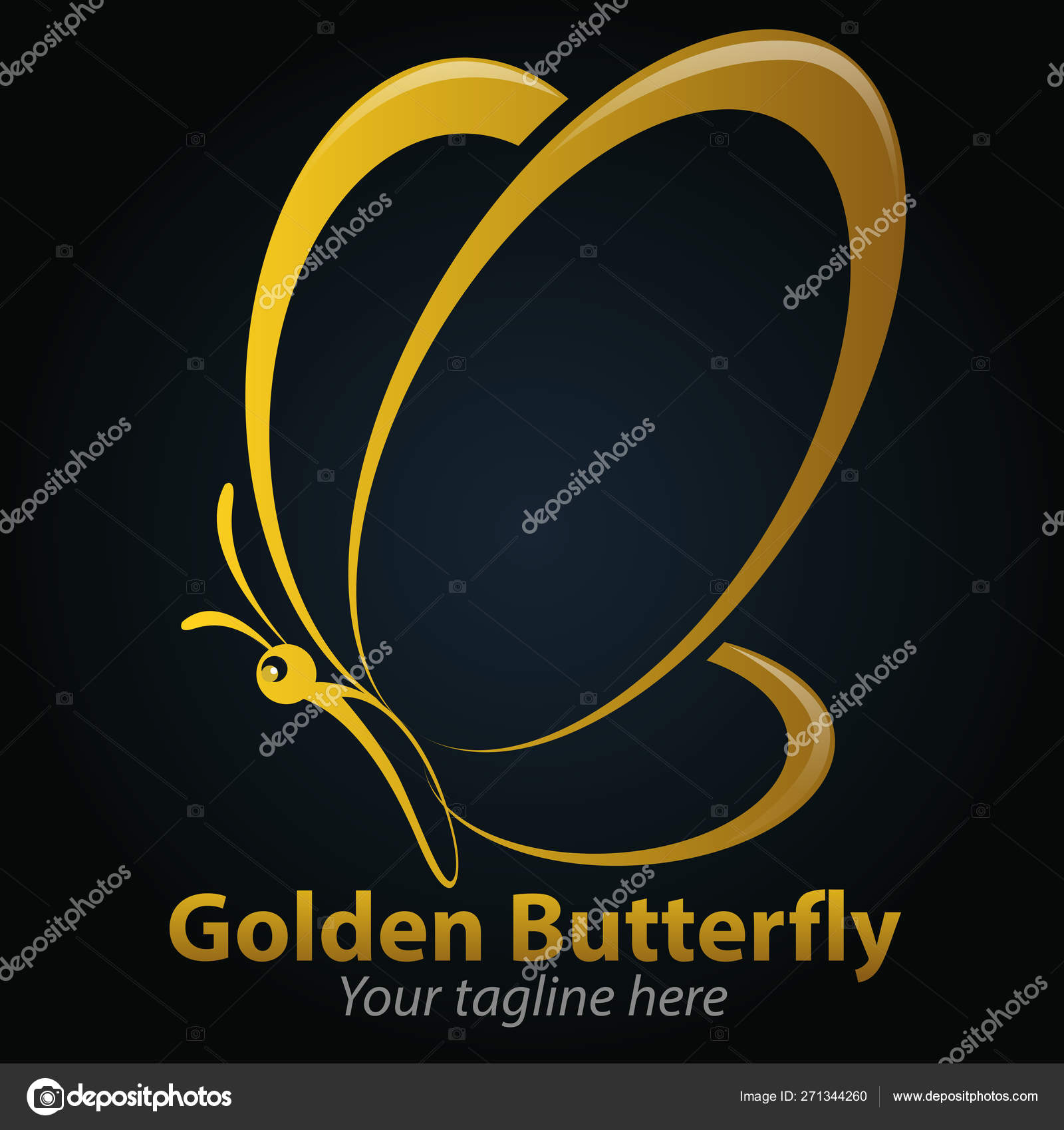 Vector Abstract Golden Butterfly Symbol Stock Vector Image by ©msjeje ...