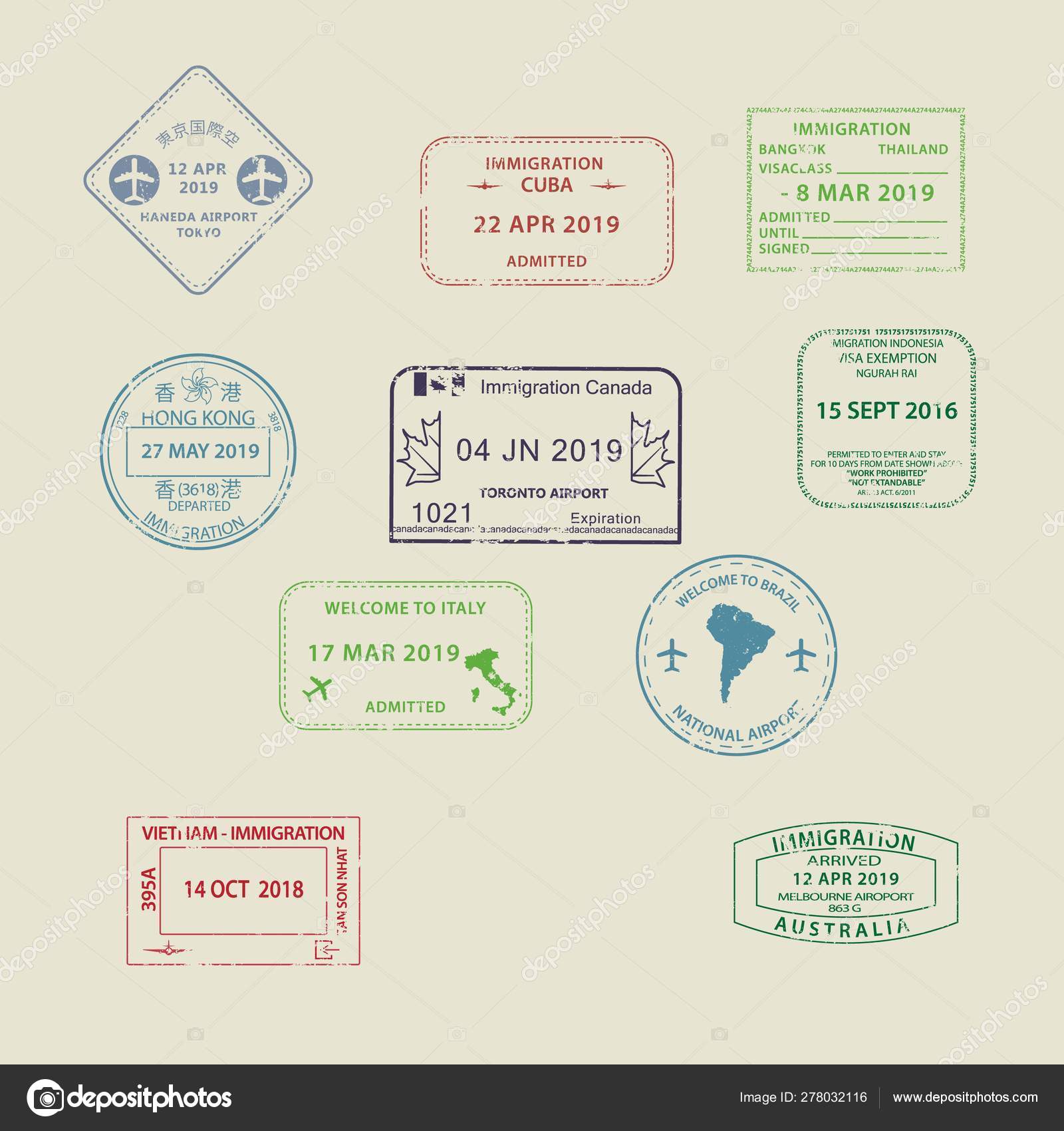 Passport Visa Stamp Icon