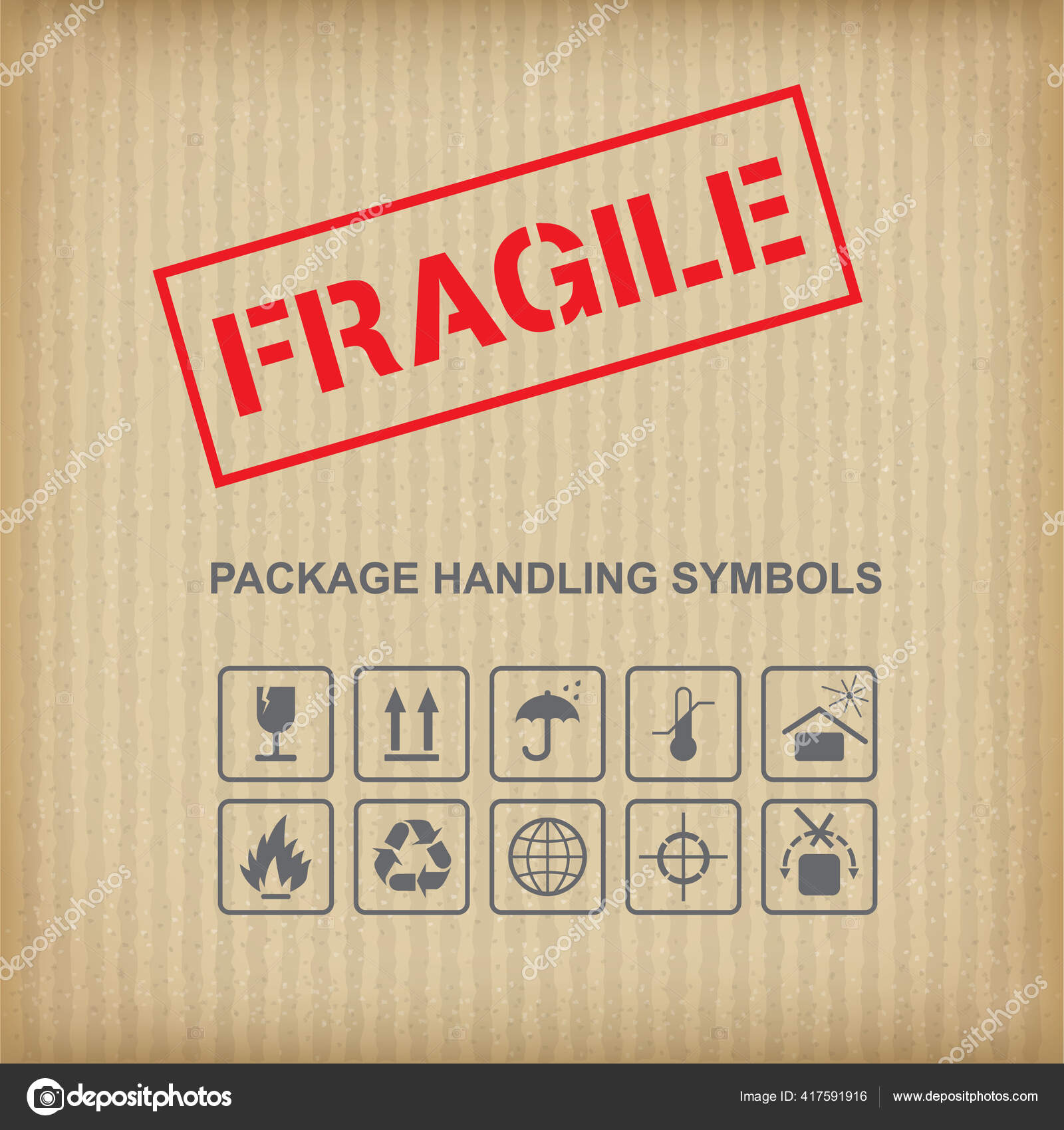 Simbol Paket Rapuh Untuk Paket Pengiriman Vektor Stok oleh ©akirra28 ...