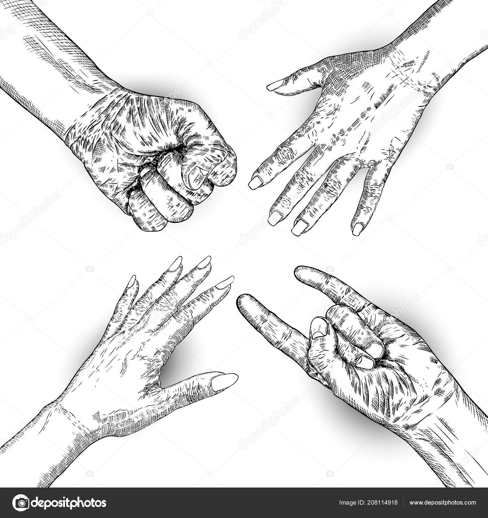 Together Concept Hand Drawn People Join Hands Together Friends ...