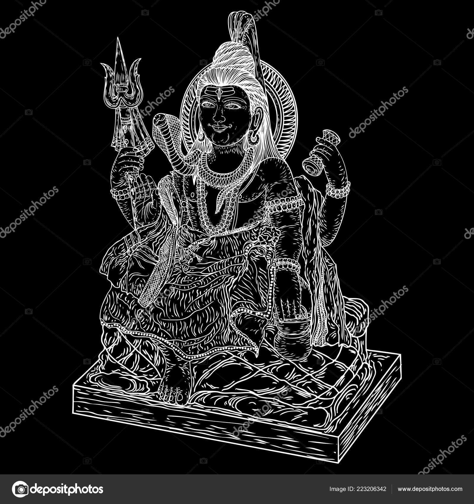 Lord Shiva Hand Drawn Classic Maha Shiwaratri Background Maha Shivratri ...