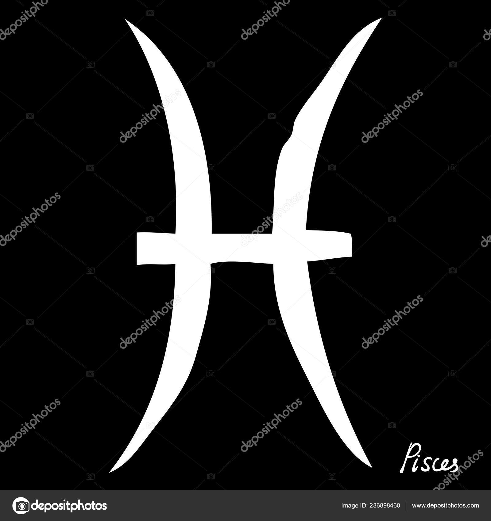 Pisces Zodiac Horoscope Hand Drawing Sign Mystic Occult Palmistry Witchcraft Stock Vector by ...