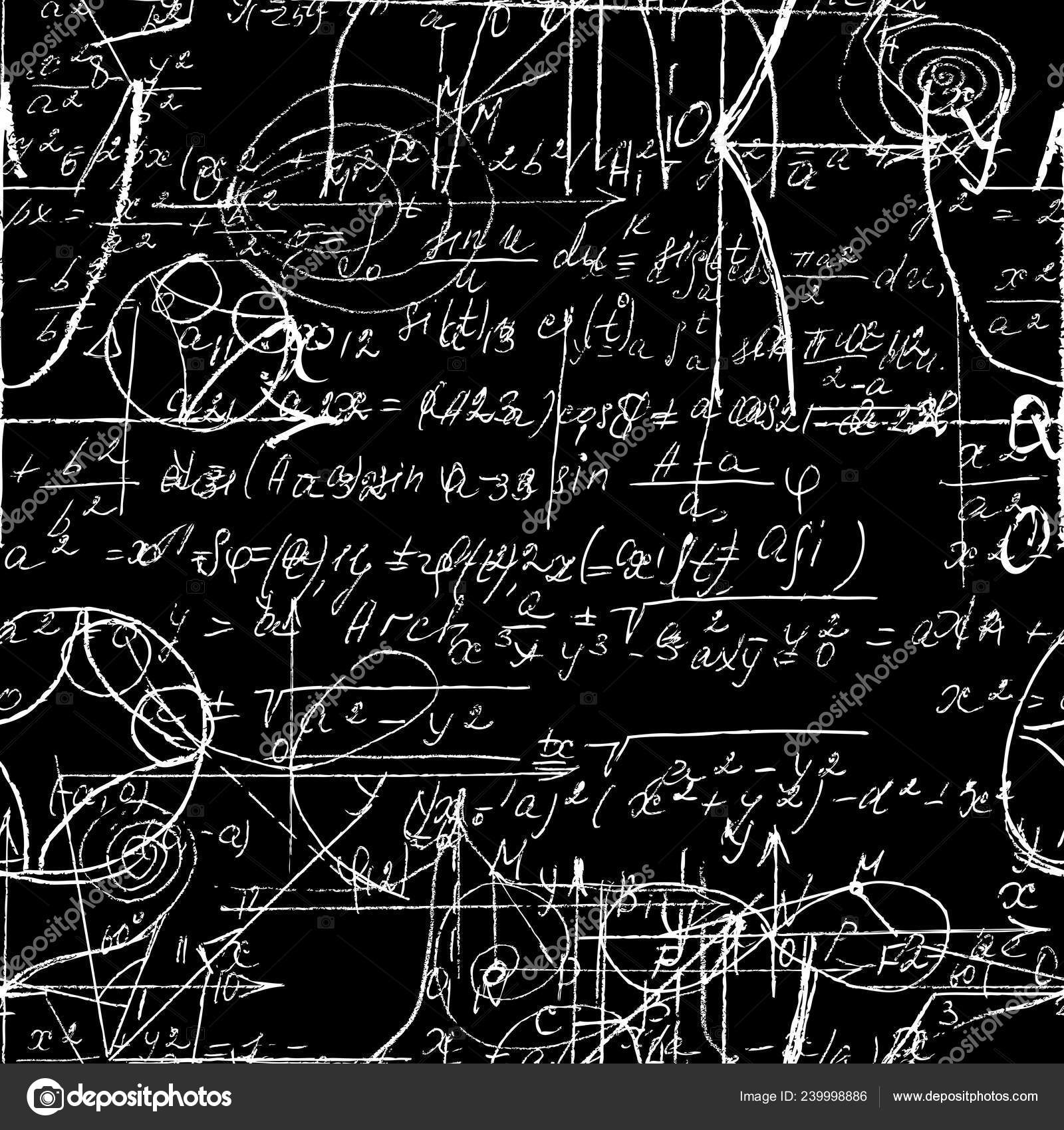 Math Seamless Pattern Endless Pattern Handwriting Various Operations ...