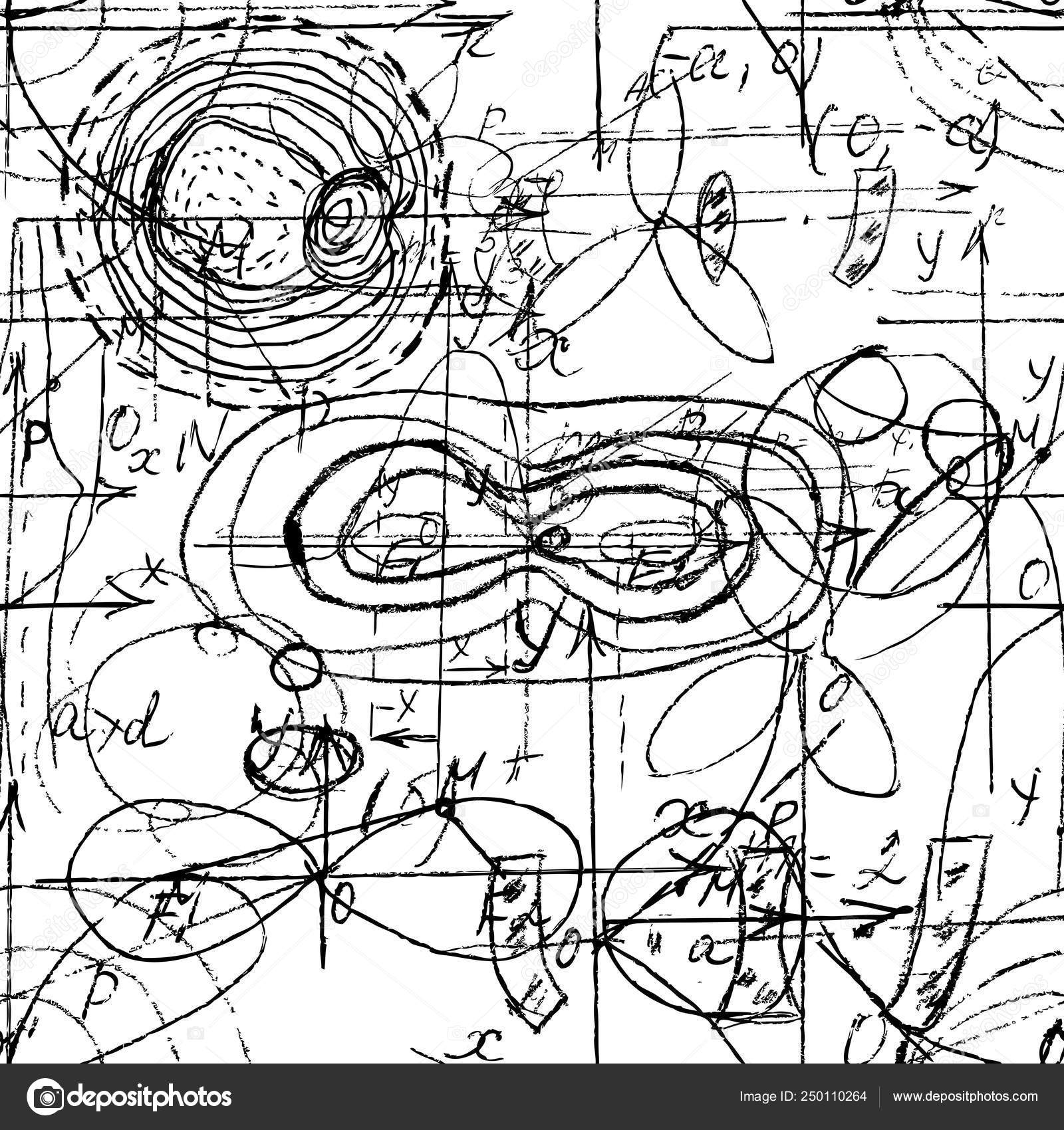 Mathematical seamless texture with handwritten math, algebra and Stock ...