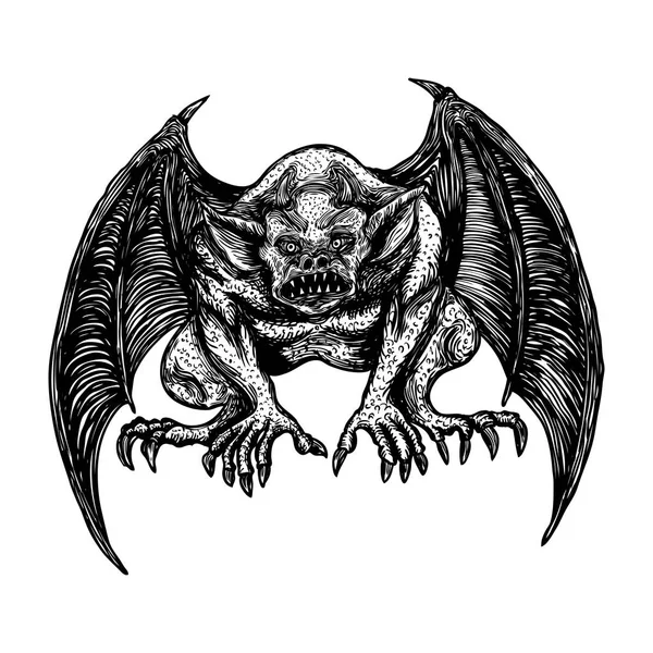 Mythological ancient creatures animals with bat like wings. and Stock ...