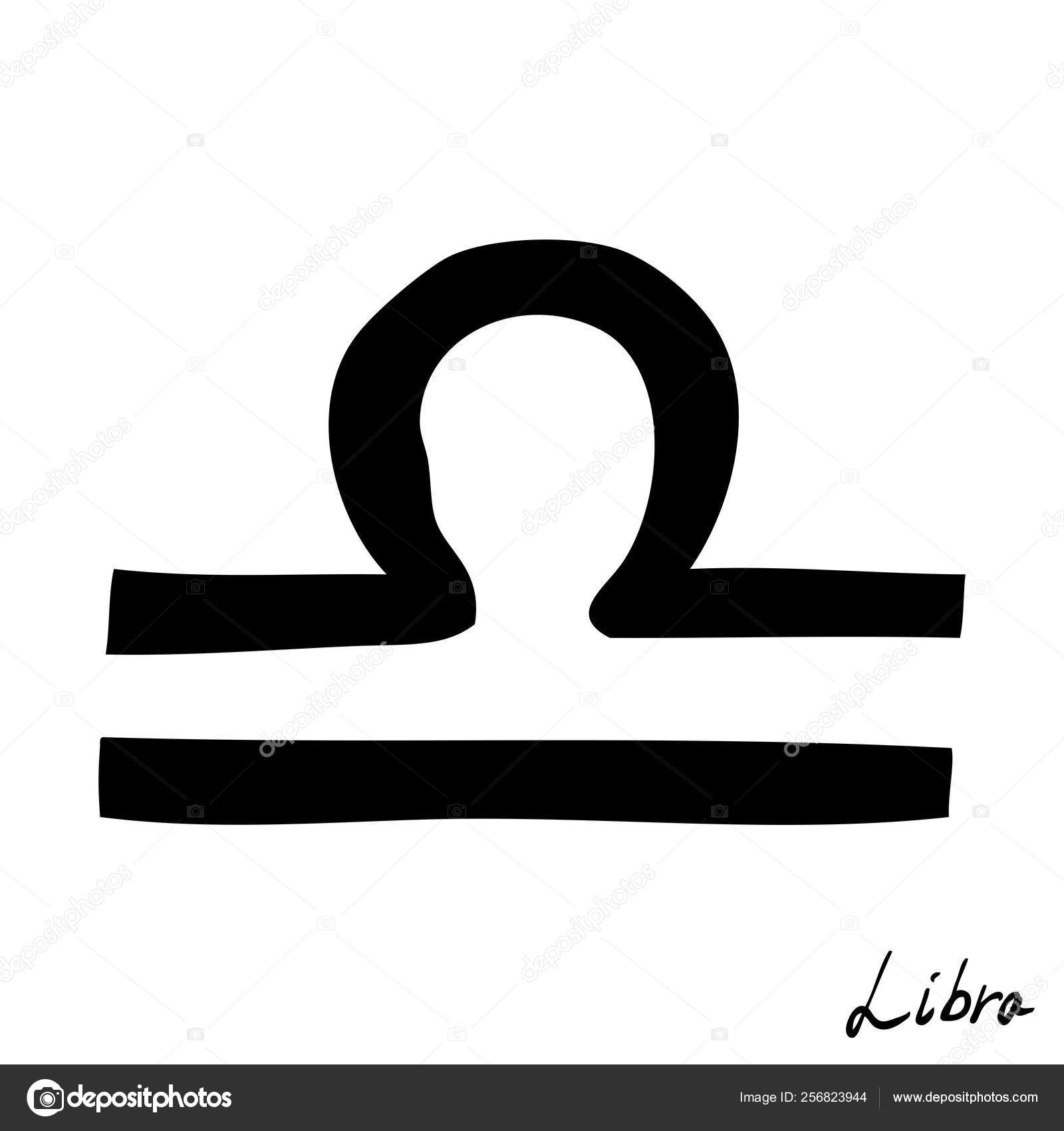 Libra zodiac hand drawing sign for horoscope. Usable for mystic Stock ...
