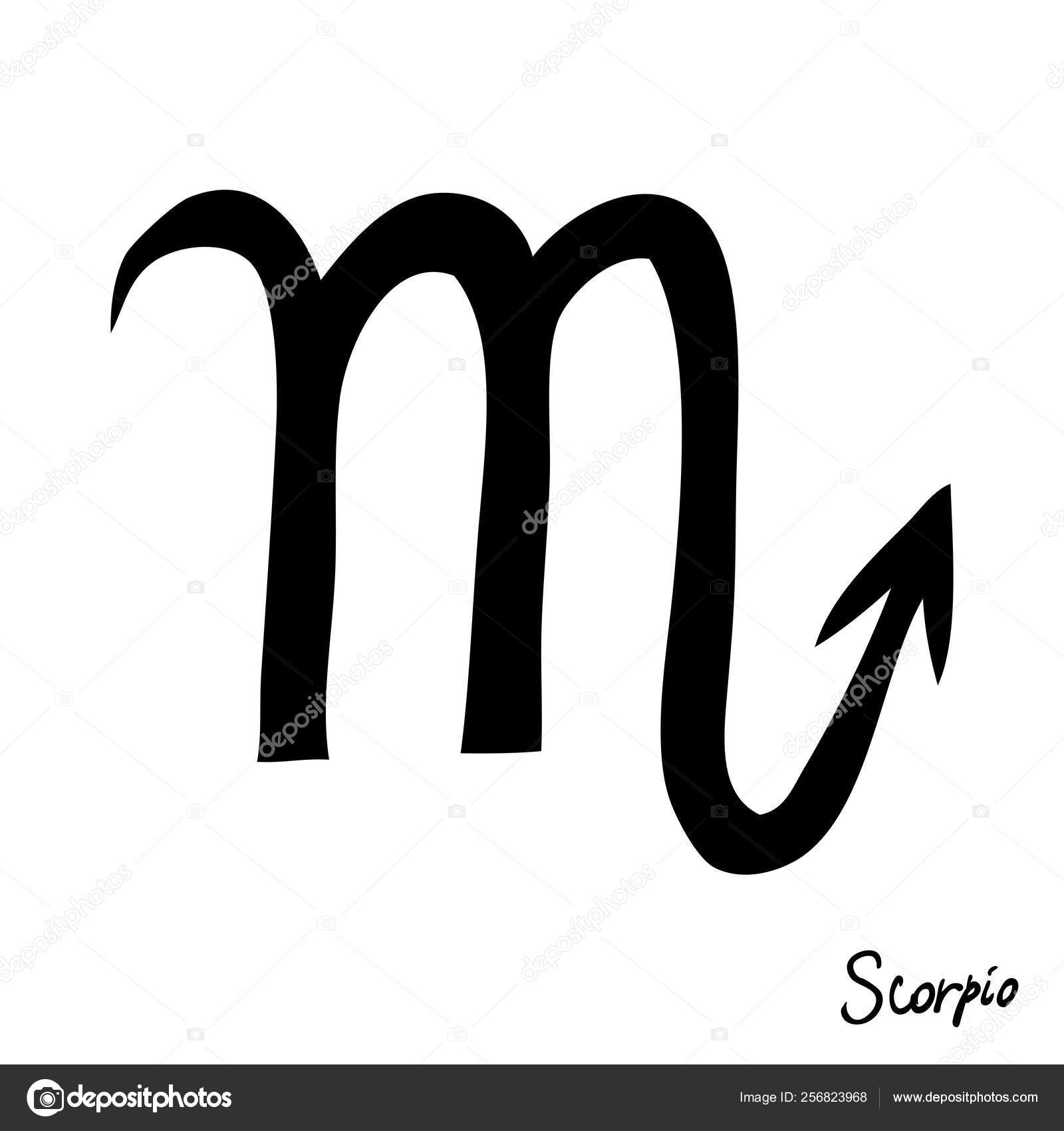 Scorpio zodiac hand drawing sign for horoscope. Usable for mysti ...