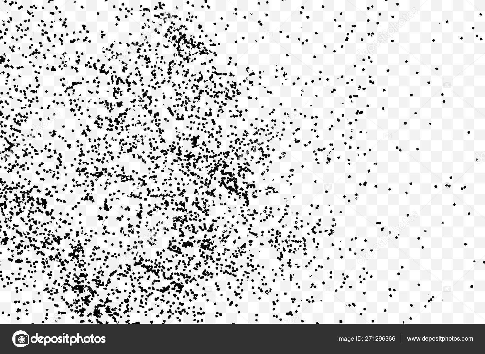 Particle spray, dust and dots, random molecules. Black on transp Stock ...