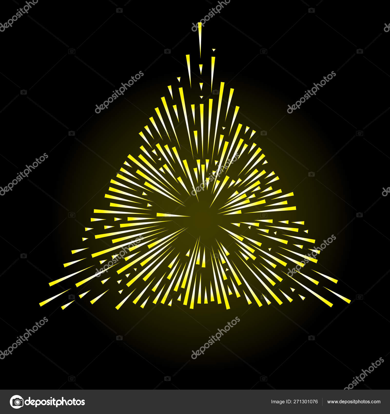Gold halo angel burst in shape of triangle fire flakes. Isolated Stock ...
